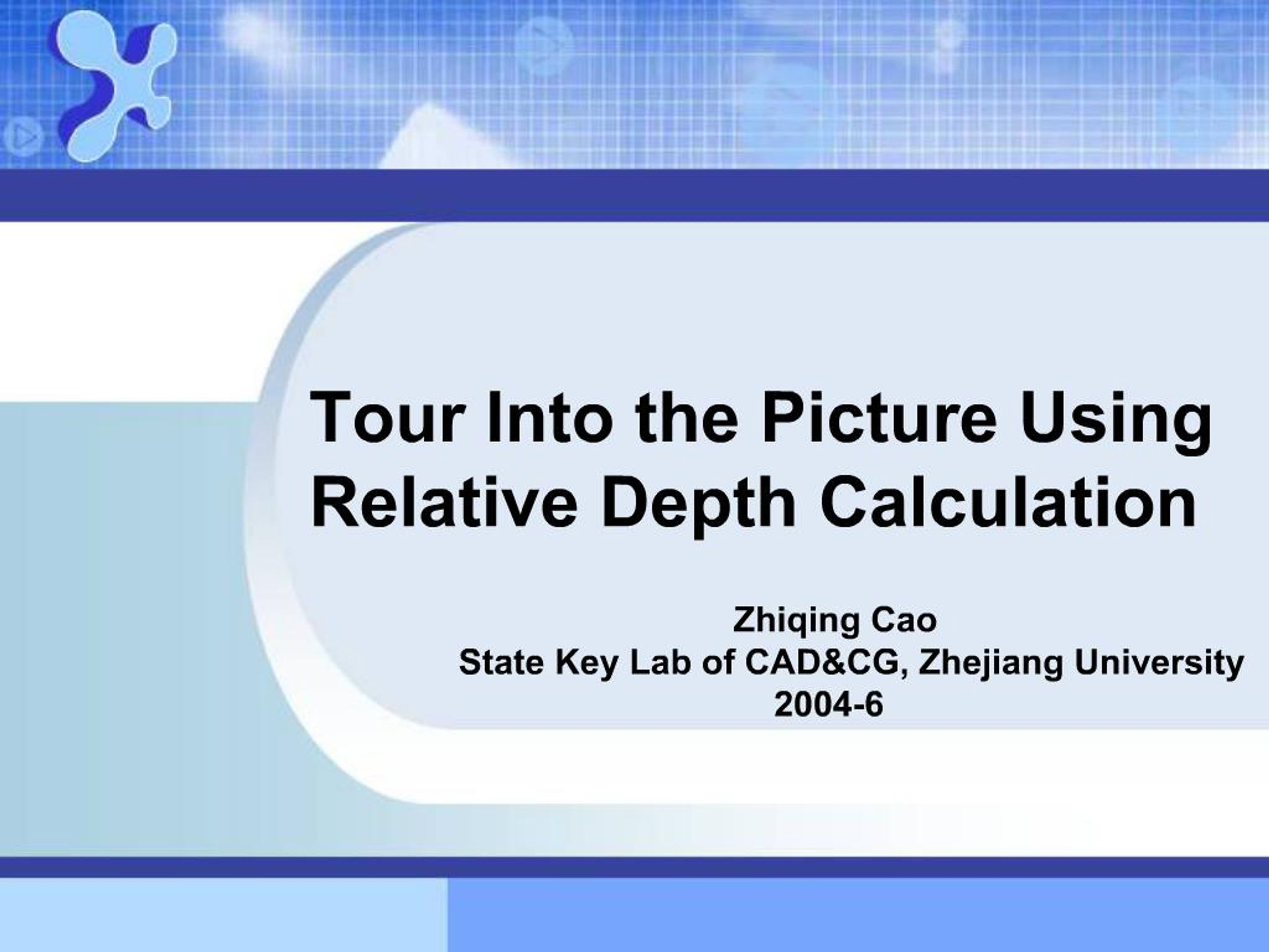 PPT - Tour Into the Picture Using Relative Depth Calculation PowerPoint ...