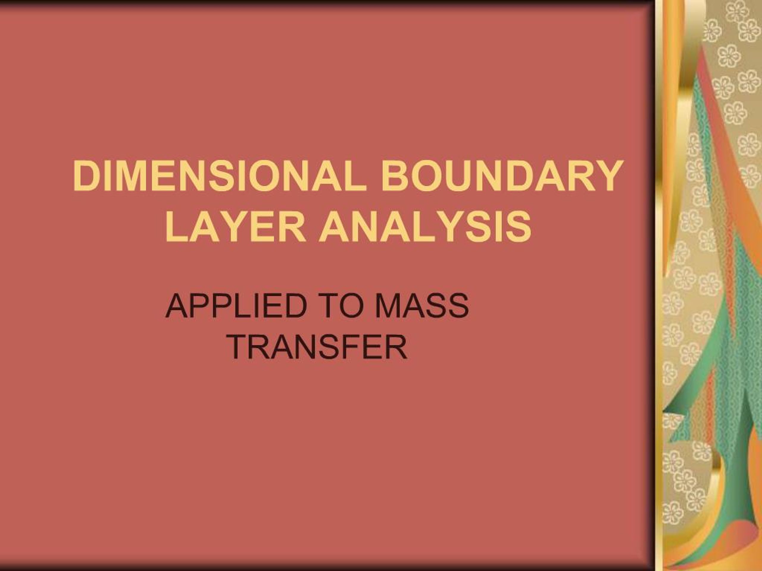 PPT - DIMENSIONAL BOUNDARY LAYER ANALYSIS PowerPoint Presentation, free ...