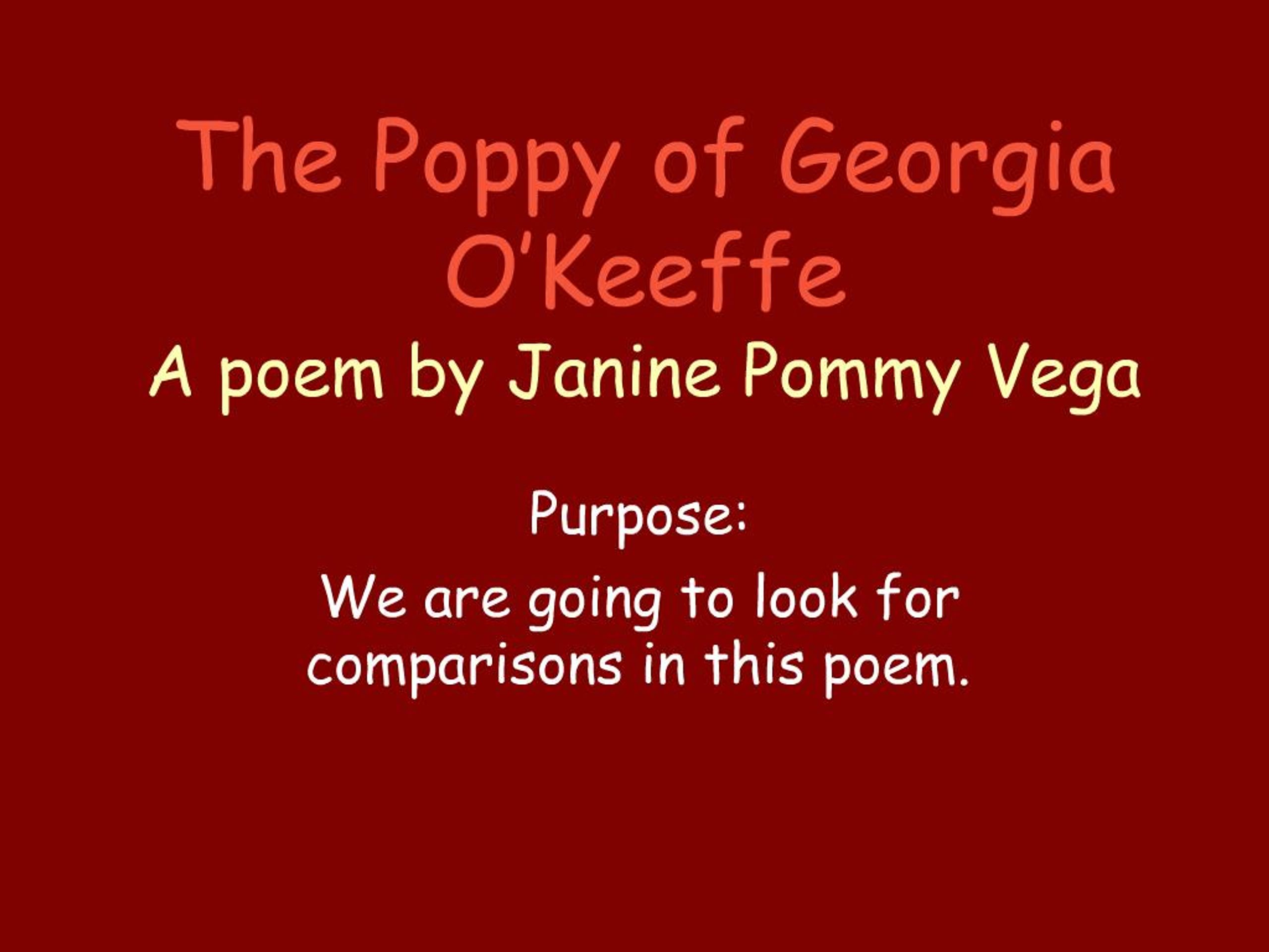 PPT - Georgia's Poppy: An Ode to Beauty PowerPoint Presentation, free ...