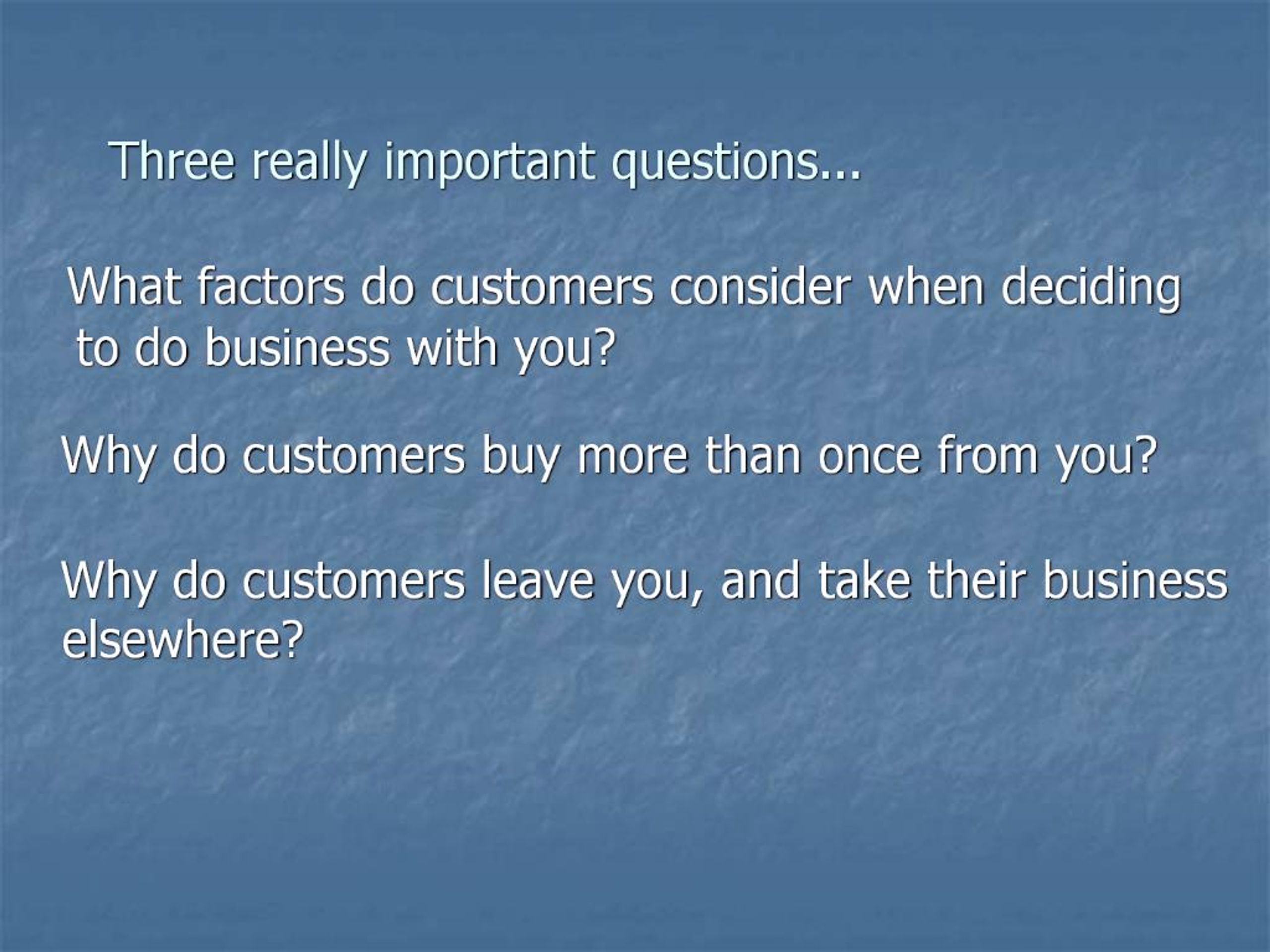PPT - Three really important questions... PowerPoint Presentation, free ...