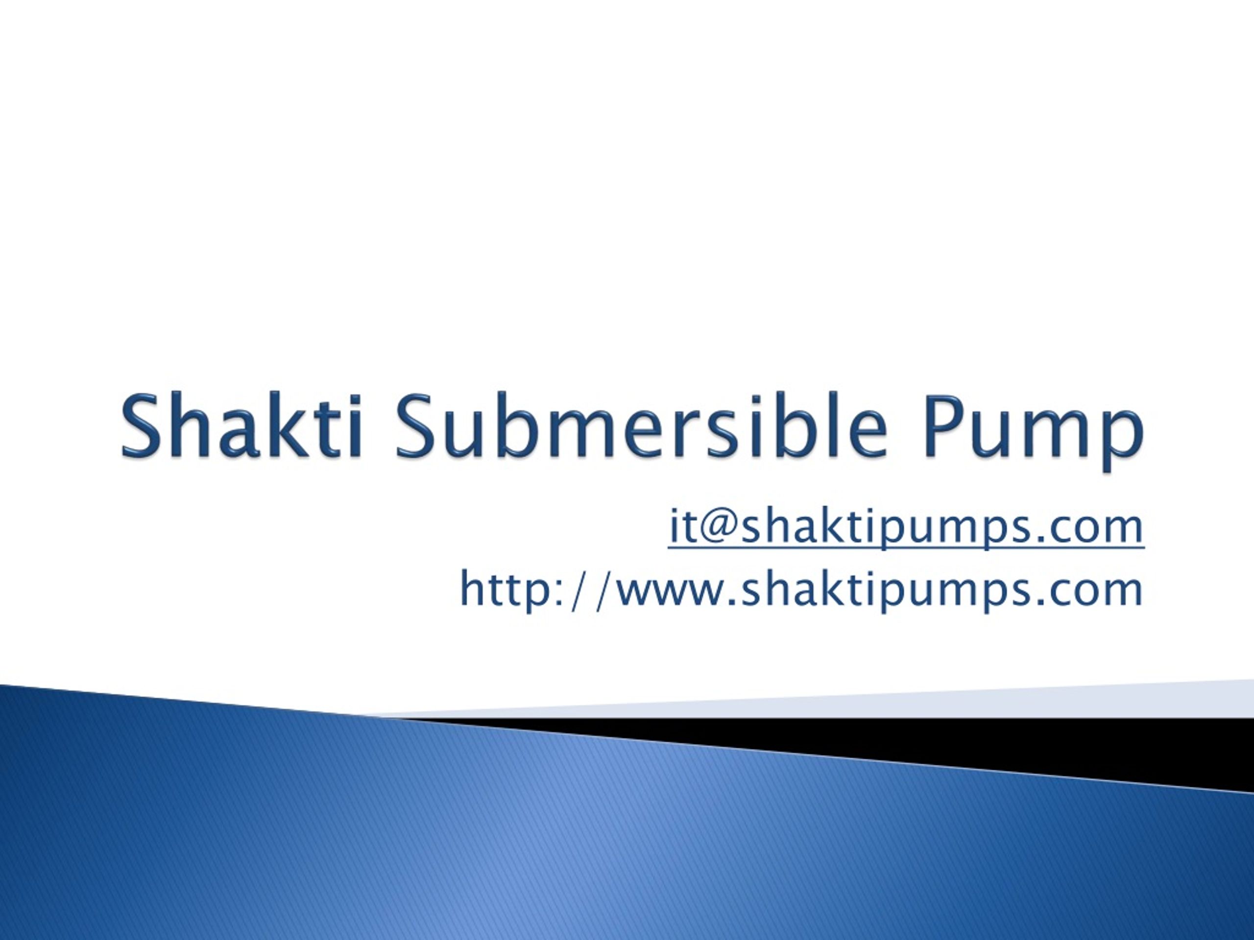 PPT - Submersible Water Pumps PowerPoint Presentation, free download ...