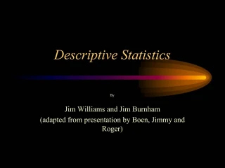 PPT - Previous Lecture: Descriptive Statistics PowerPoint Presentation ...