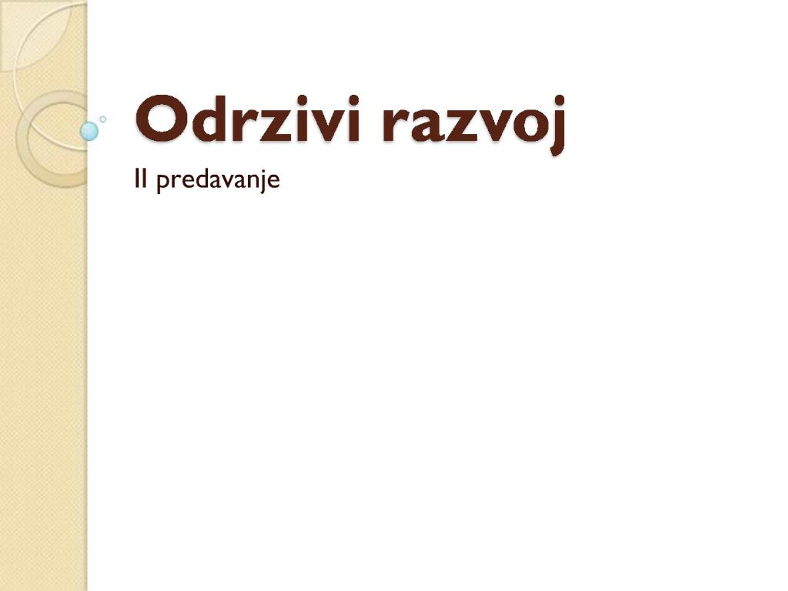 PPT - Odrzivi razvoj PowerPoint Presentation, free download - ID:1019272