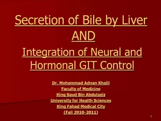 PPT - Secretion of Bile by the Liver Functions of the Biliary Tree ...