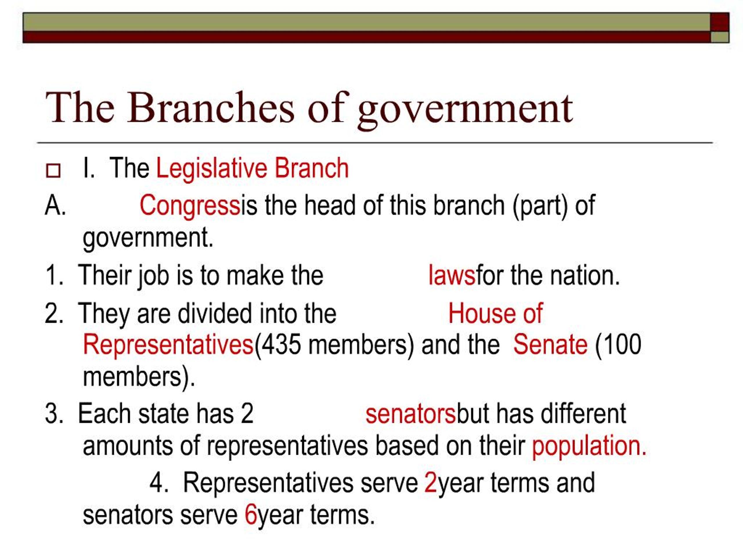 PPT - The Branches of government PowerPoint Presentation, free download ...
