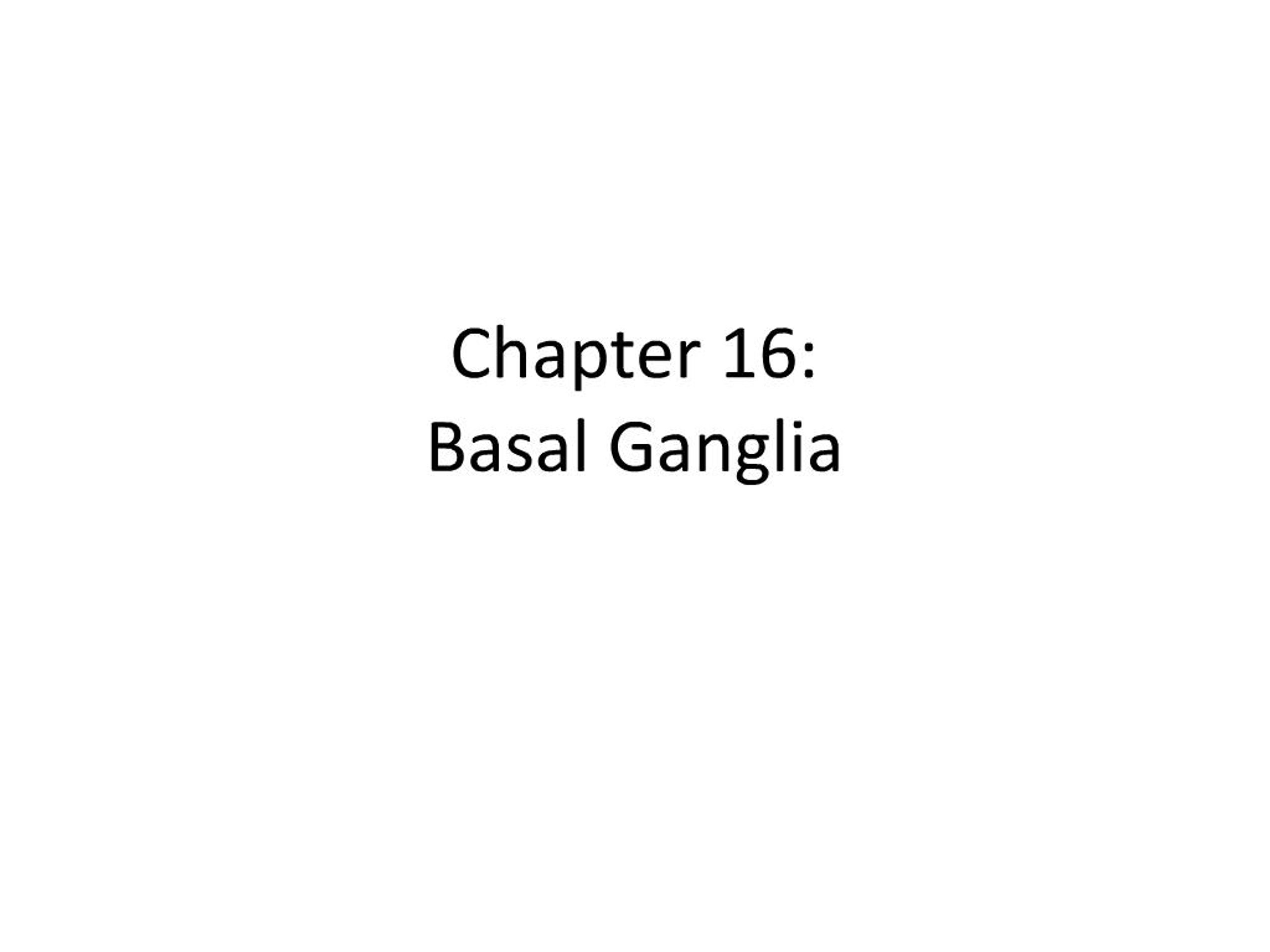 PPT - Chapter 16: Basal Ganglia PowerPoint Presentation, free download ...