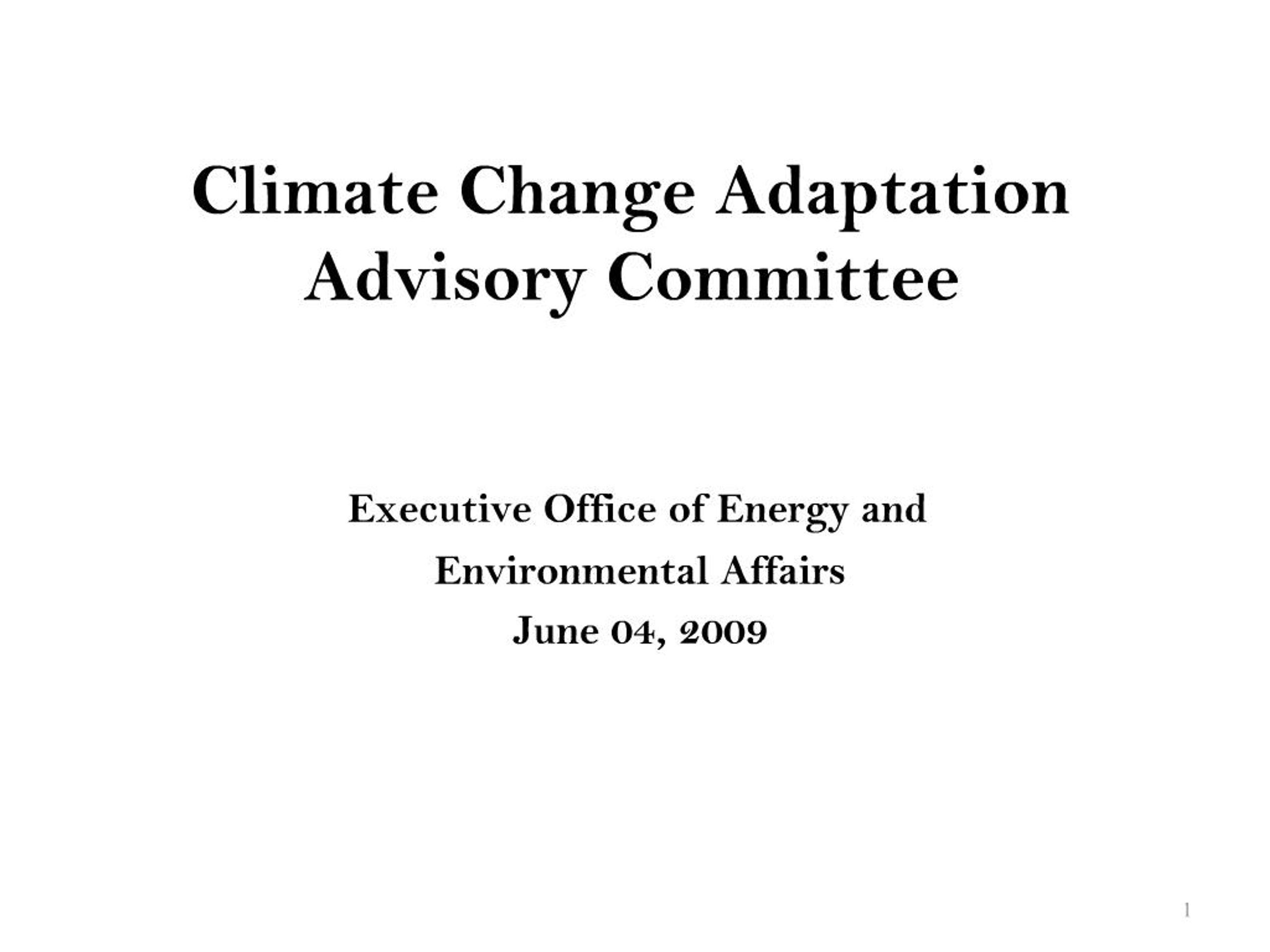 PPT - Climate Change Adaptation Advisory Committee PowerPoint ...