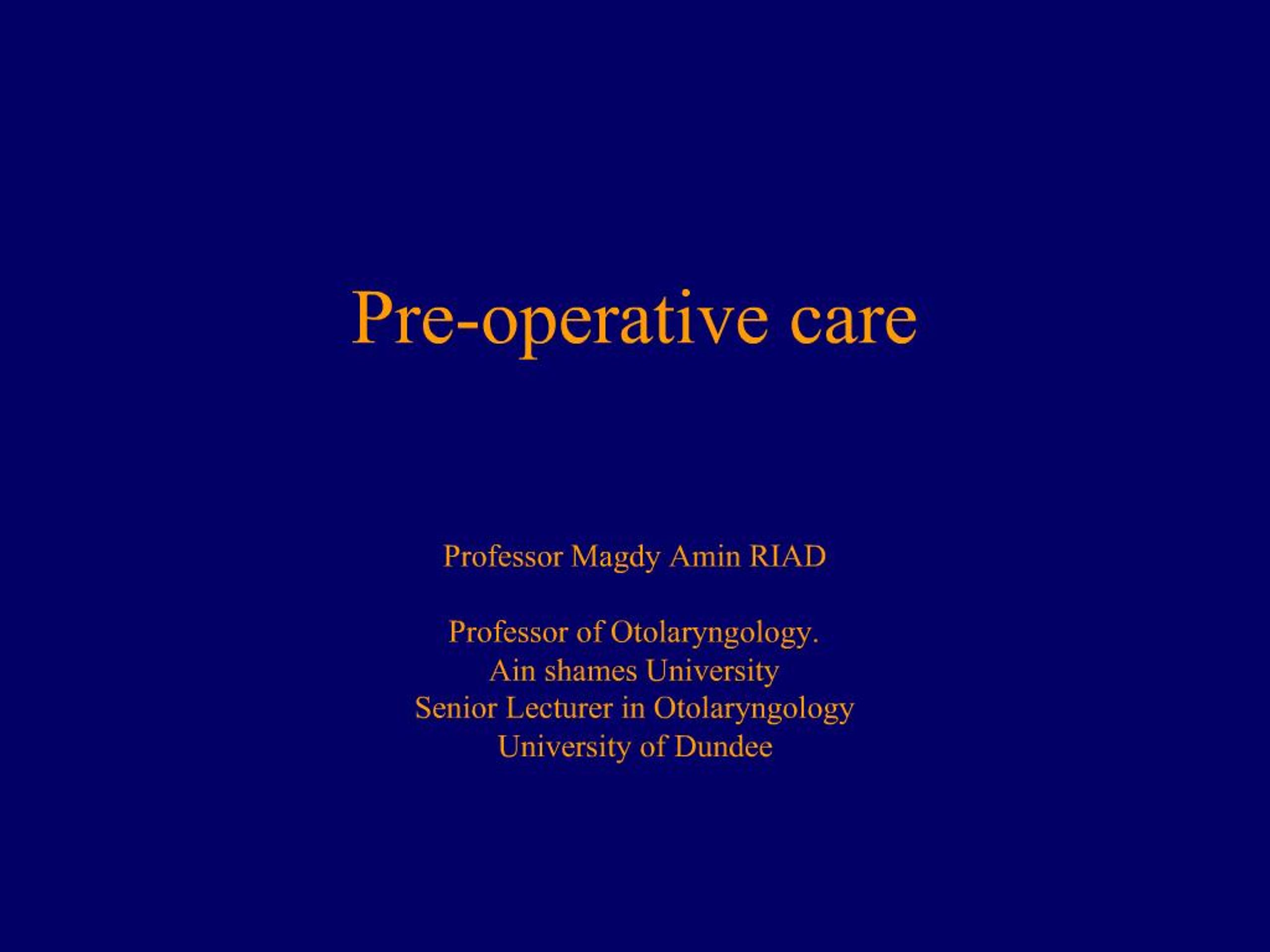 PPT - Pre-operative care PowerPoint Presentation, free download - ID ...