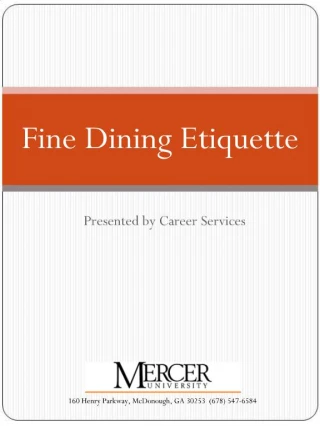 PPT - Fine Dining PowerPoint Presentation, free download - ID:2285354