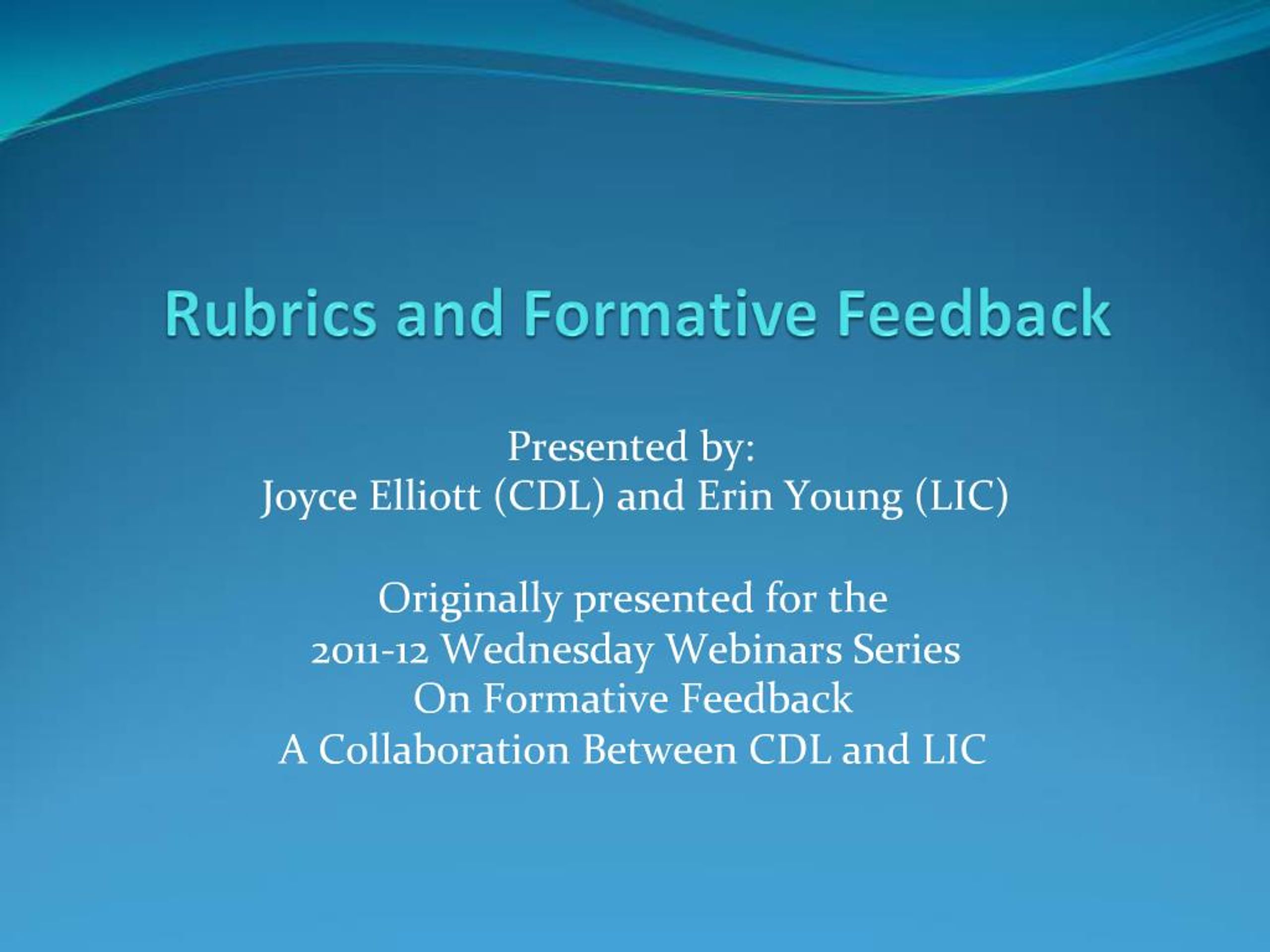 PPT - Rubrics and Formative Feedback PowerPoint Presentation, free ...