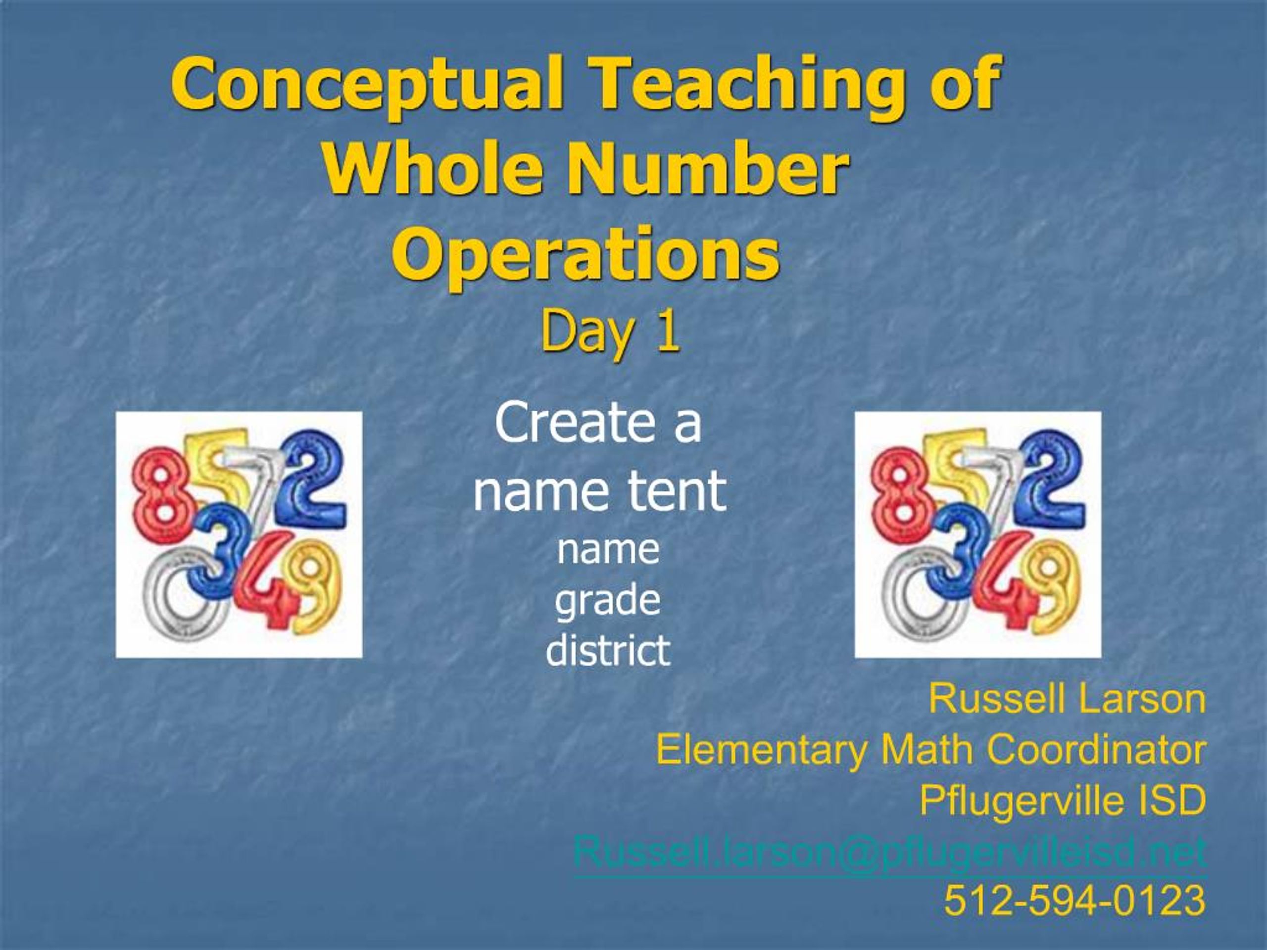 PPT - Conceptual Teaching of Whole Number Operations PowerPoint ...
