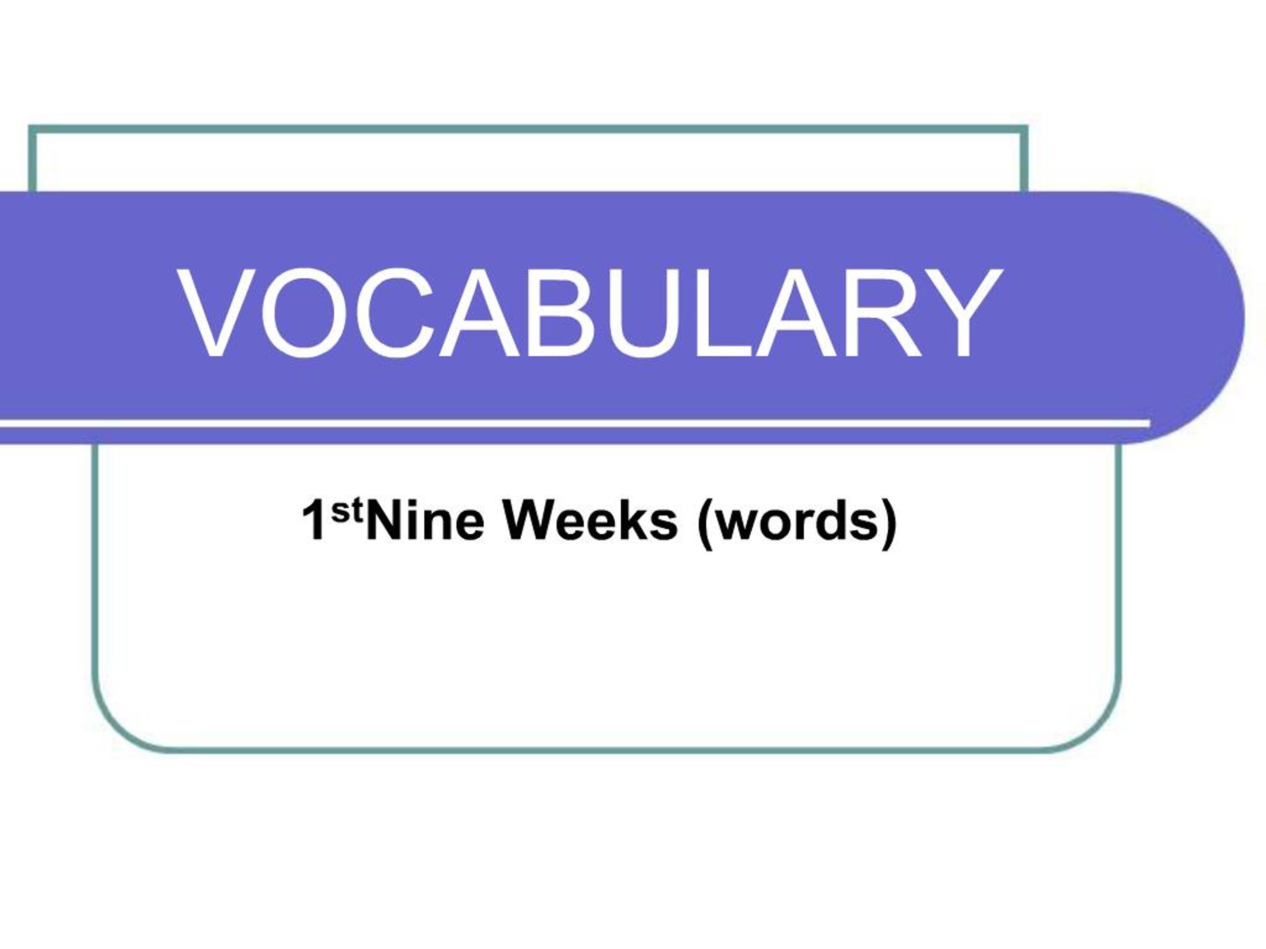 PPT - VOCABULARY PowerPoint Presentation, free download - ID:1048089