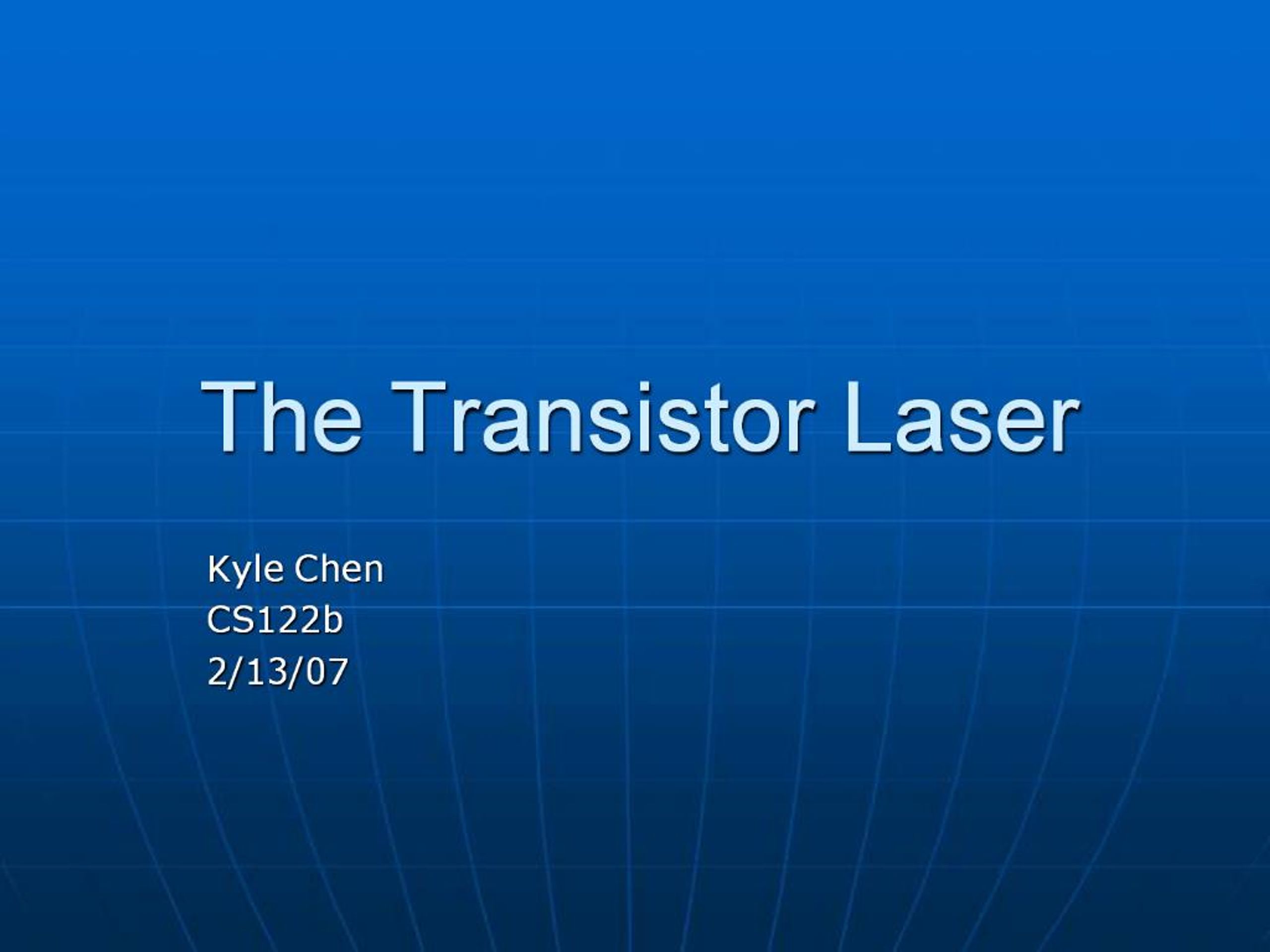 PPT - The Transistor Laser PowerPoint Presentation, free download - ID ...