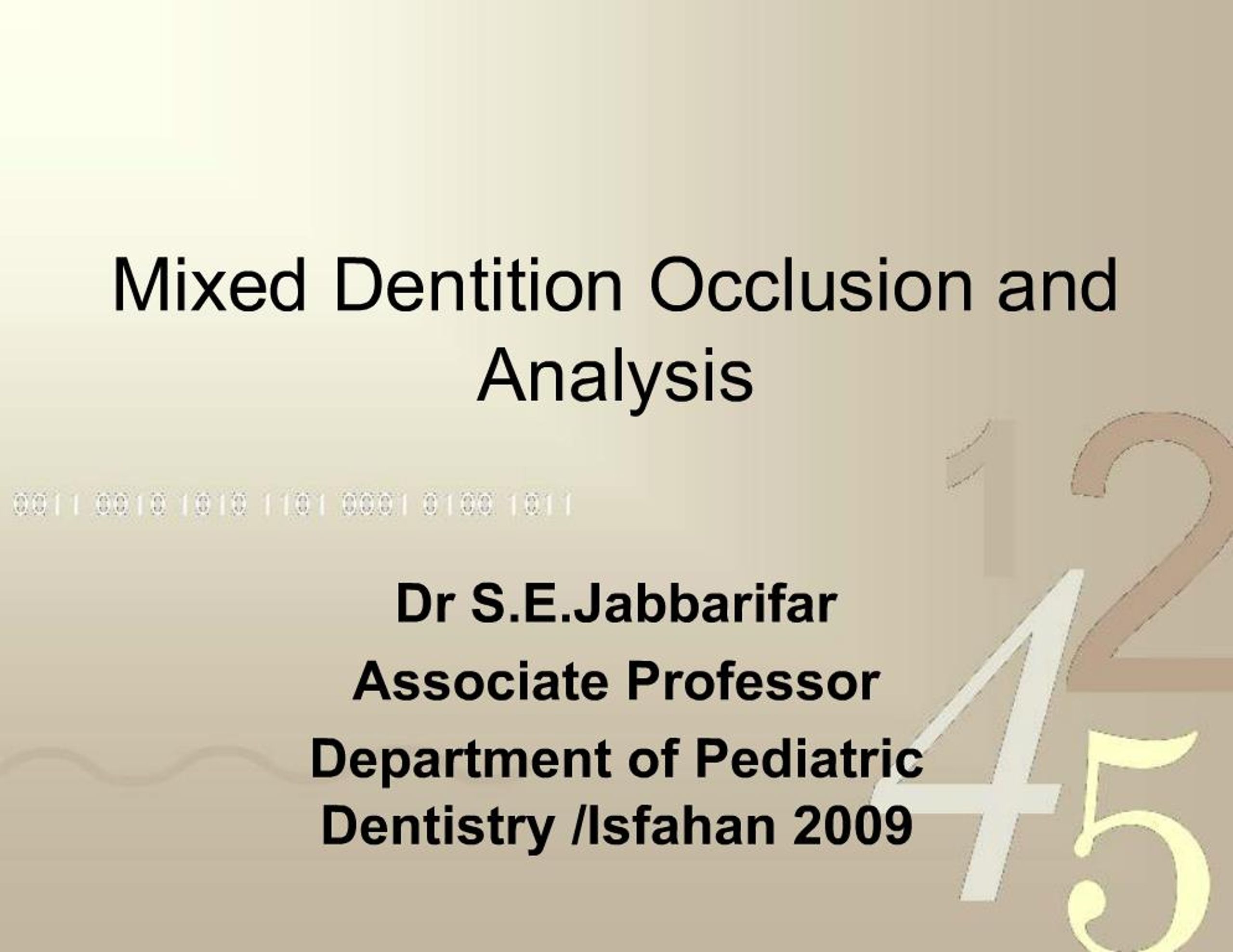 PPT - Mixed Dentition Occlusion and Analysis PowerPoint Presentation ...