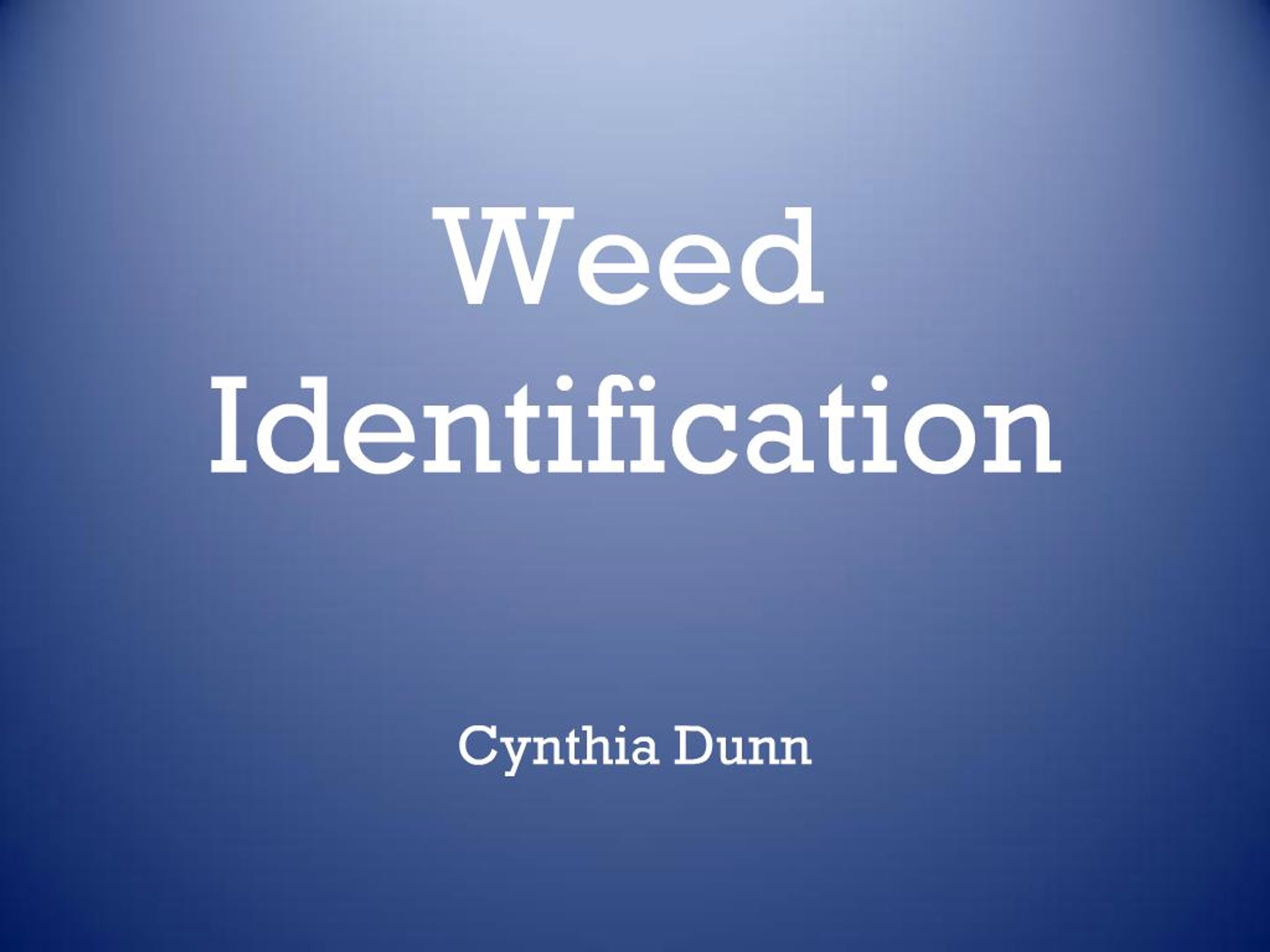 PPT - Weed Identification PowerPoint Presentation, free download - ID ...