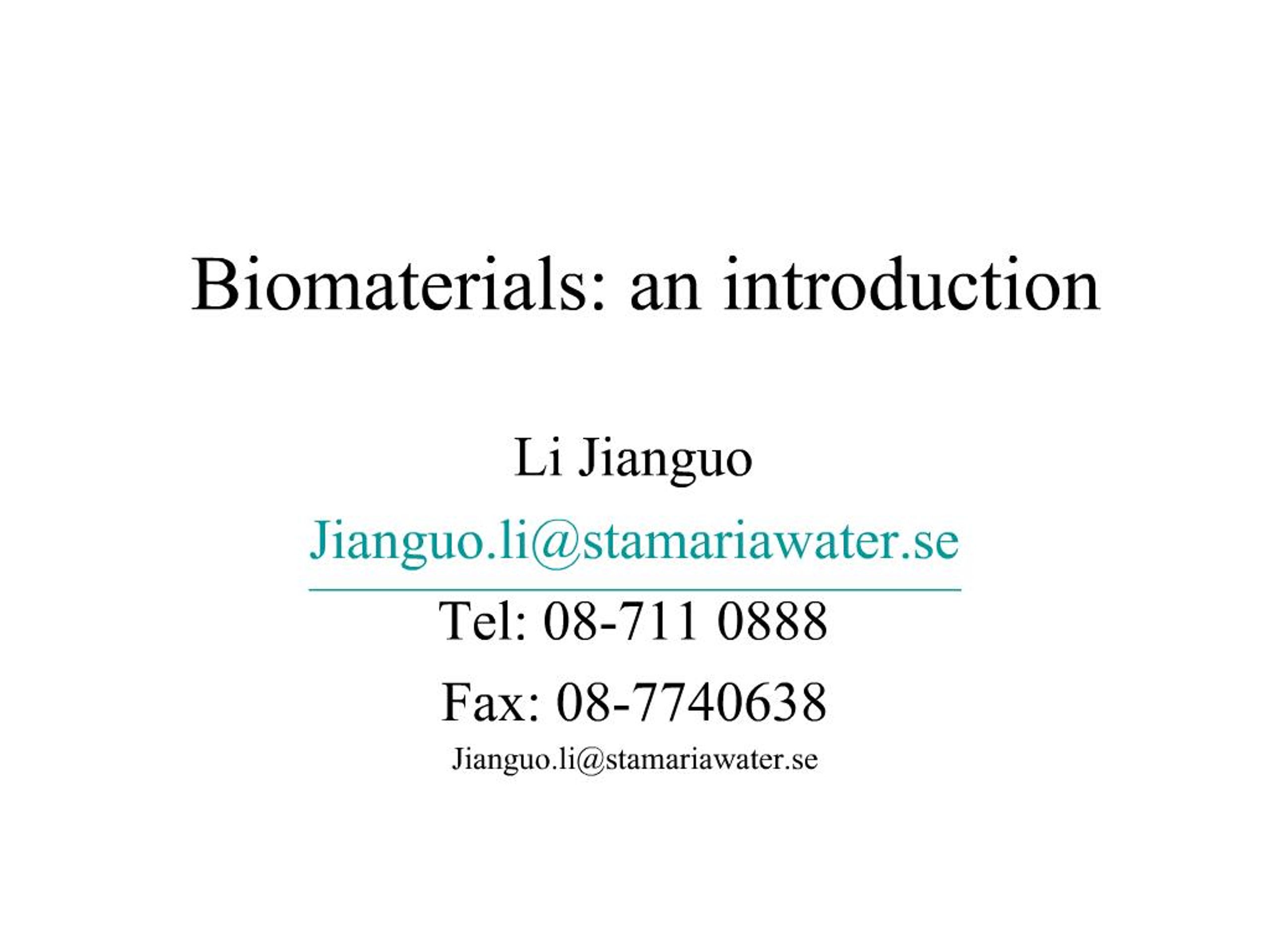 PPT - Biomaterials: an introduction PowerPoint Presentation, free ...