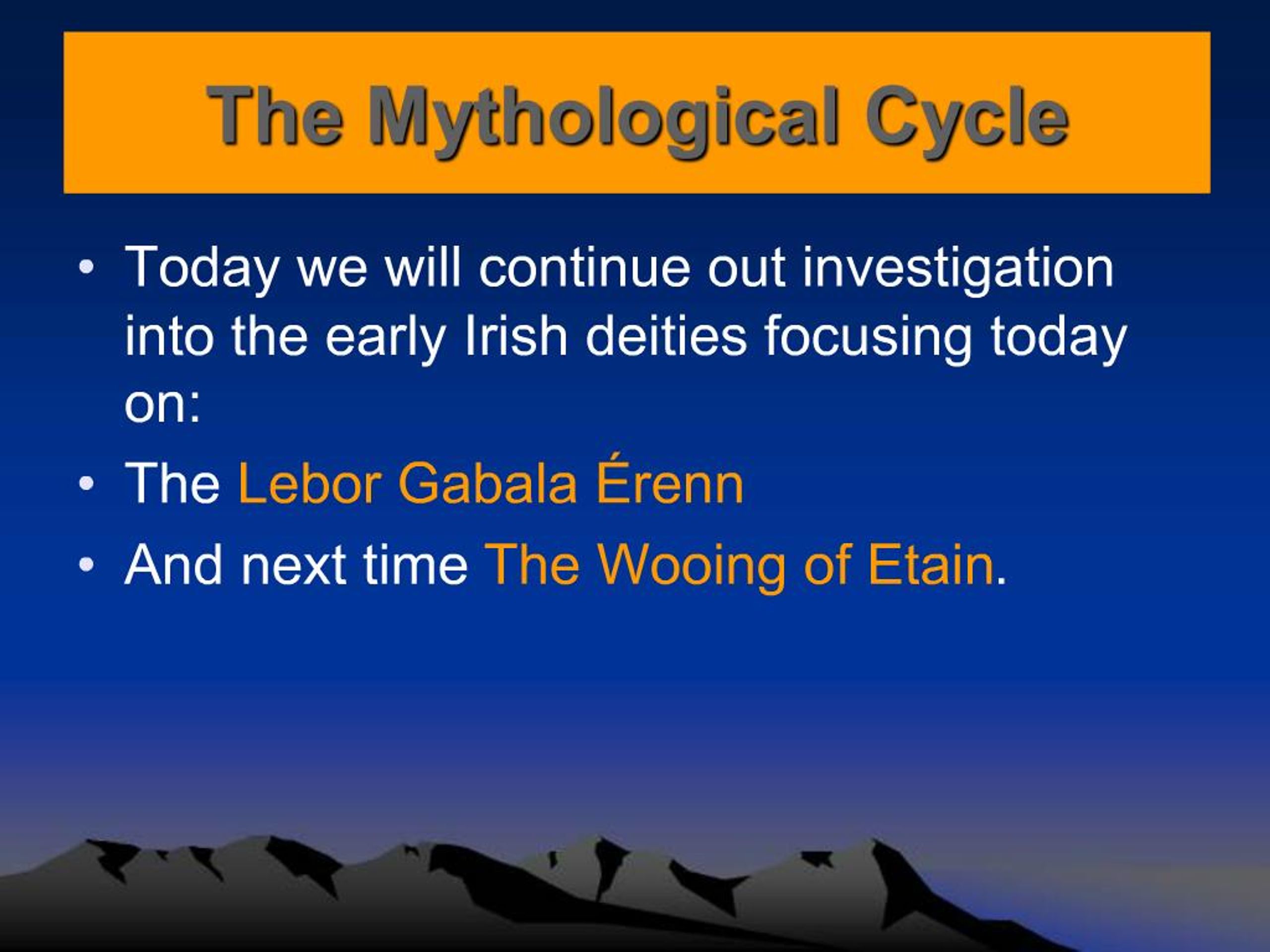 PPT - The Mythological Cycle PowerPoint Presentation, free download ...