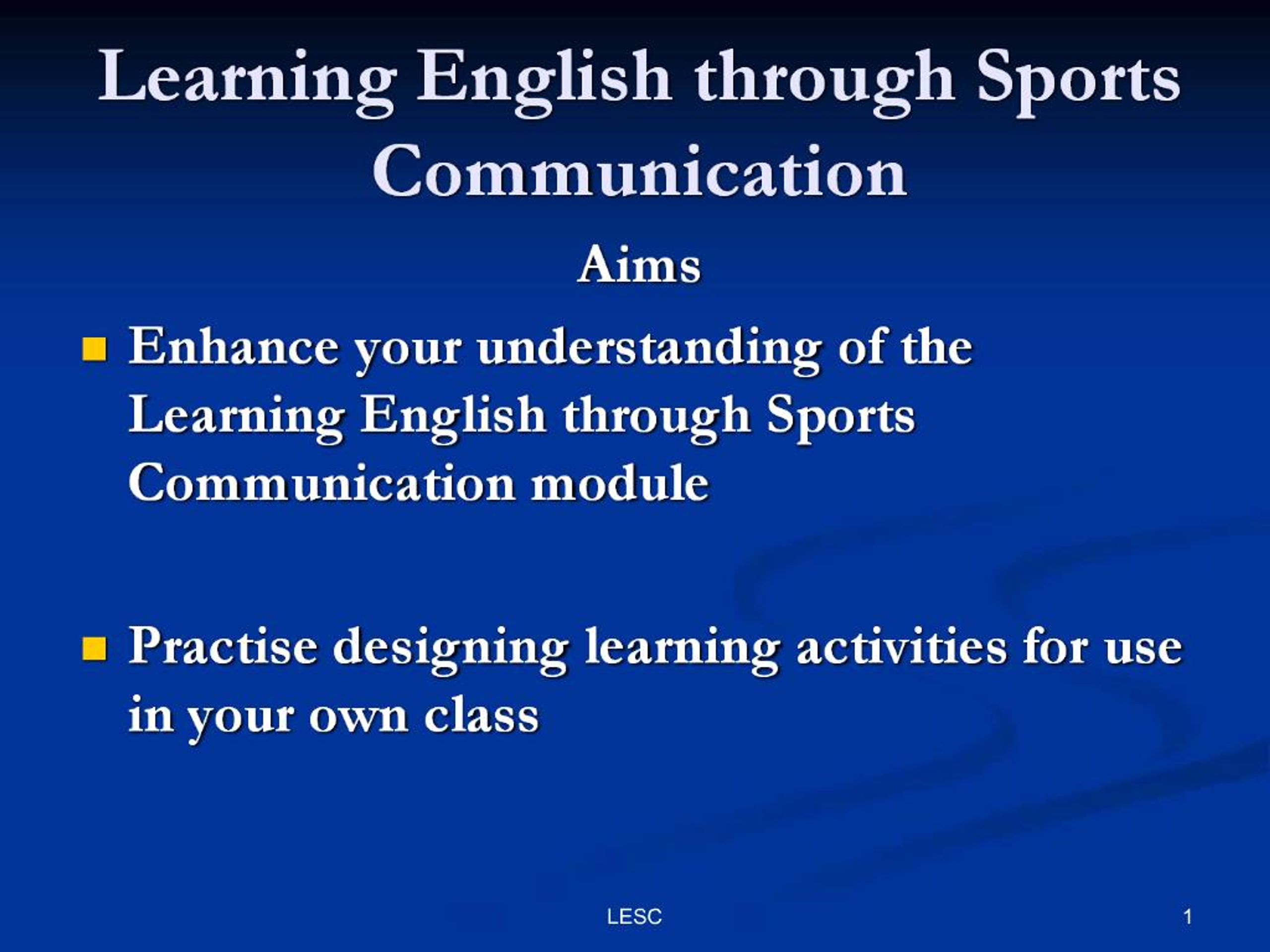 PPT - Learning English through Sports Communication PowerPoint ...