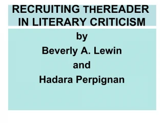 PPT - READER RESPONSE CRITICISM PowerPoint Presentation, free download ...