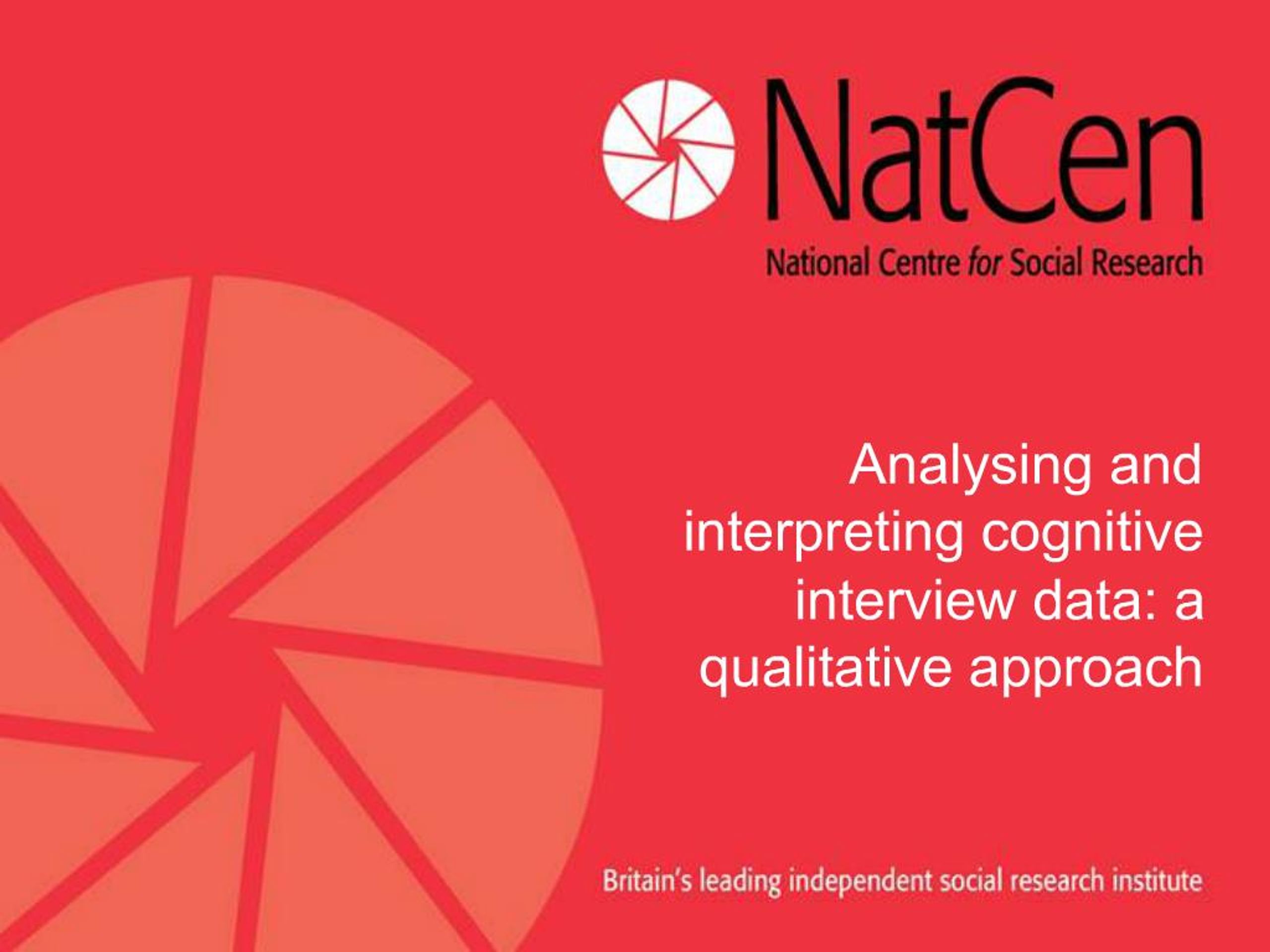 PPT - Analysing and interpreting cognitive interview data: a ...