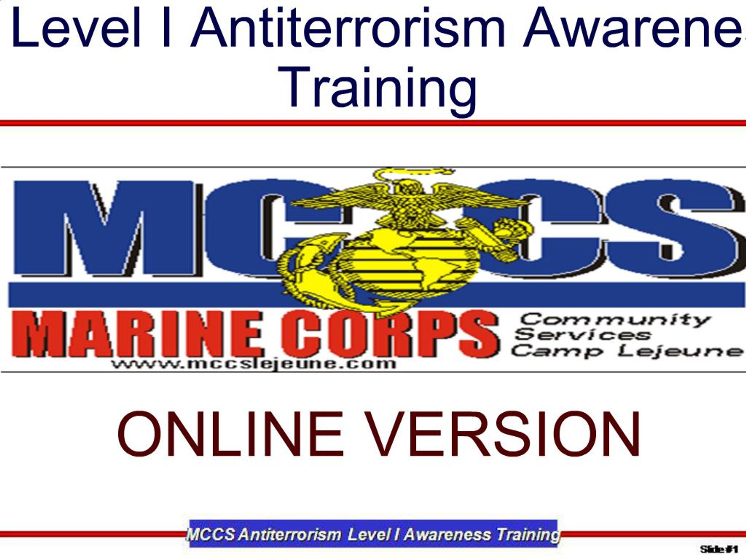 PPT - Level I Antiterrorism Awareness Training PowerPoint Presentation ...