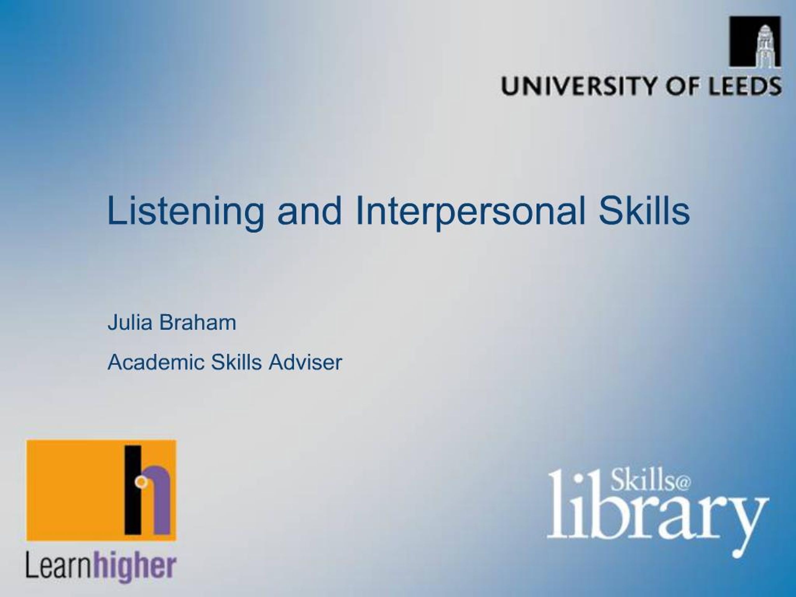 PPT - Listening and Interpersonal Skills PowerPoint Presentation, free ...