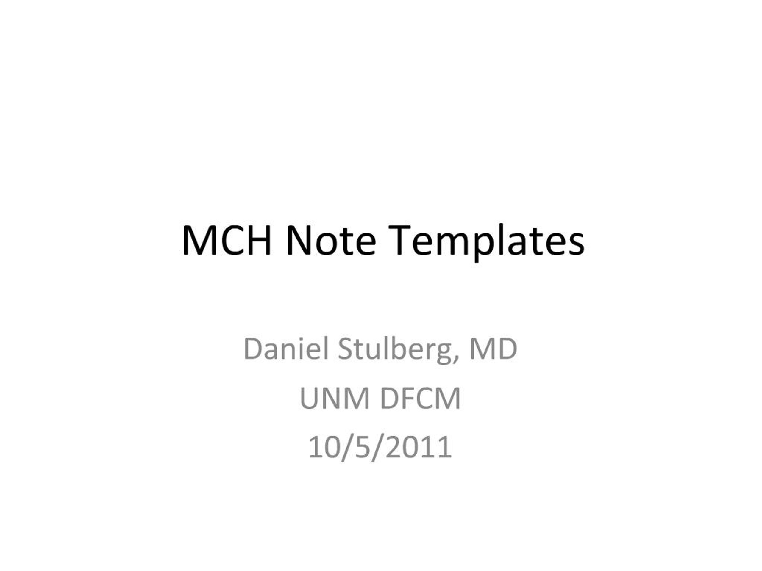 PPT - MCH Note Templates PowerPoint Presentation, free download - ID ...