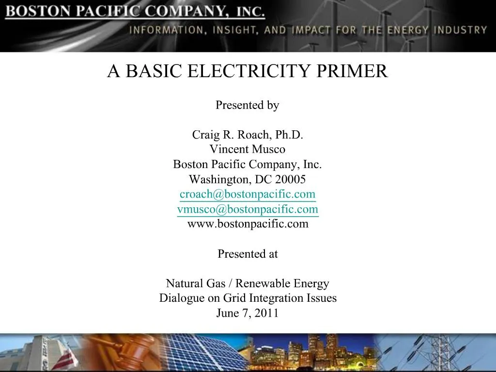 PPT - A BASIC ELECTRICITY PRIMER Presented by Craig R. Roach, Ph.D ...