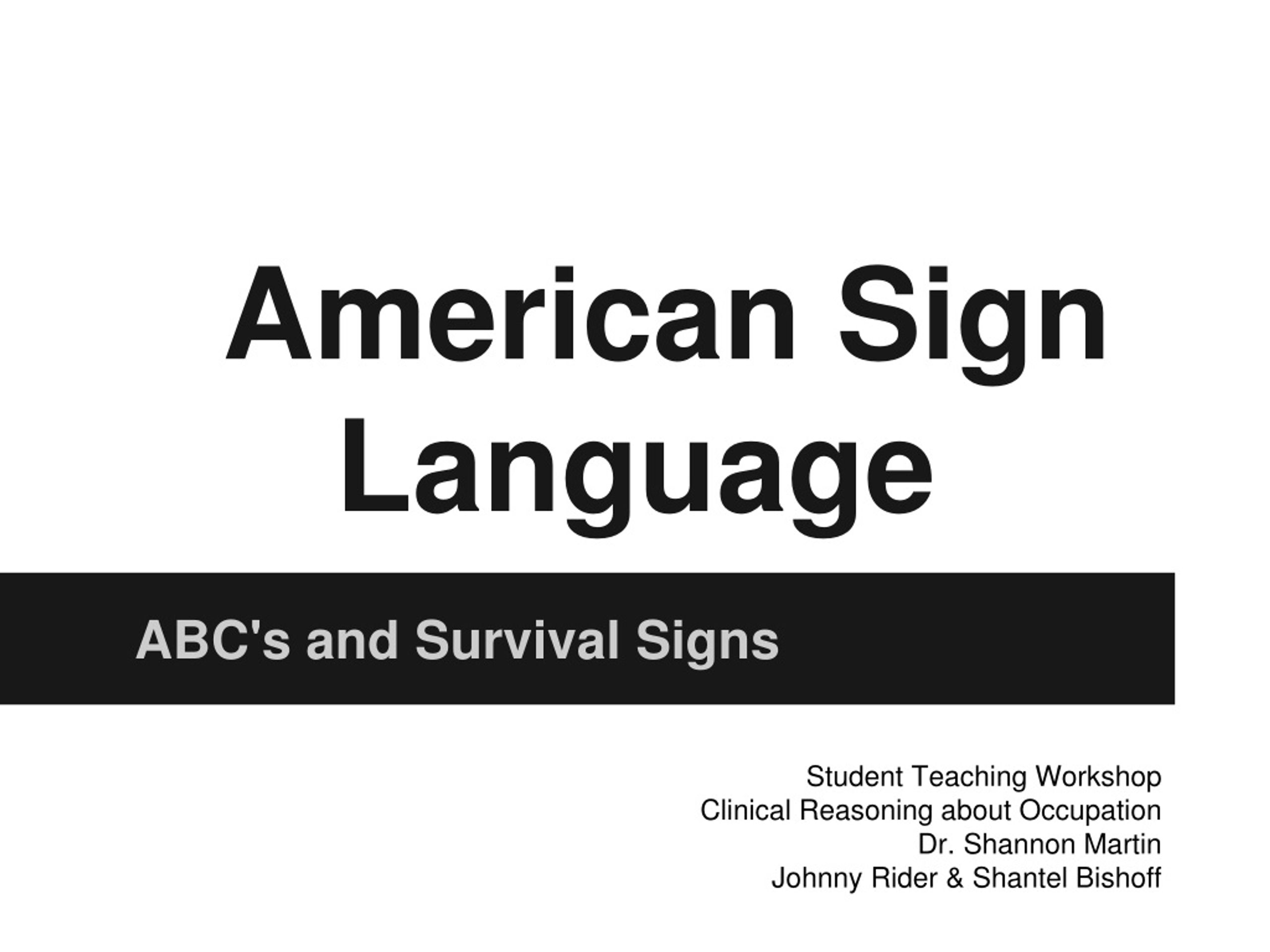 PPT - American Sign Language PowerPoint Presentation, free download ...