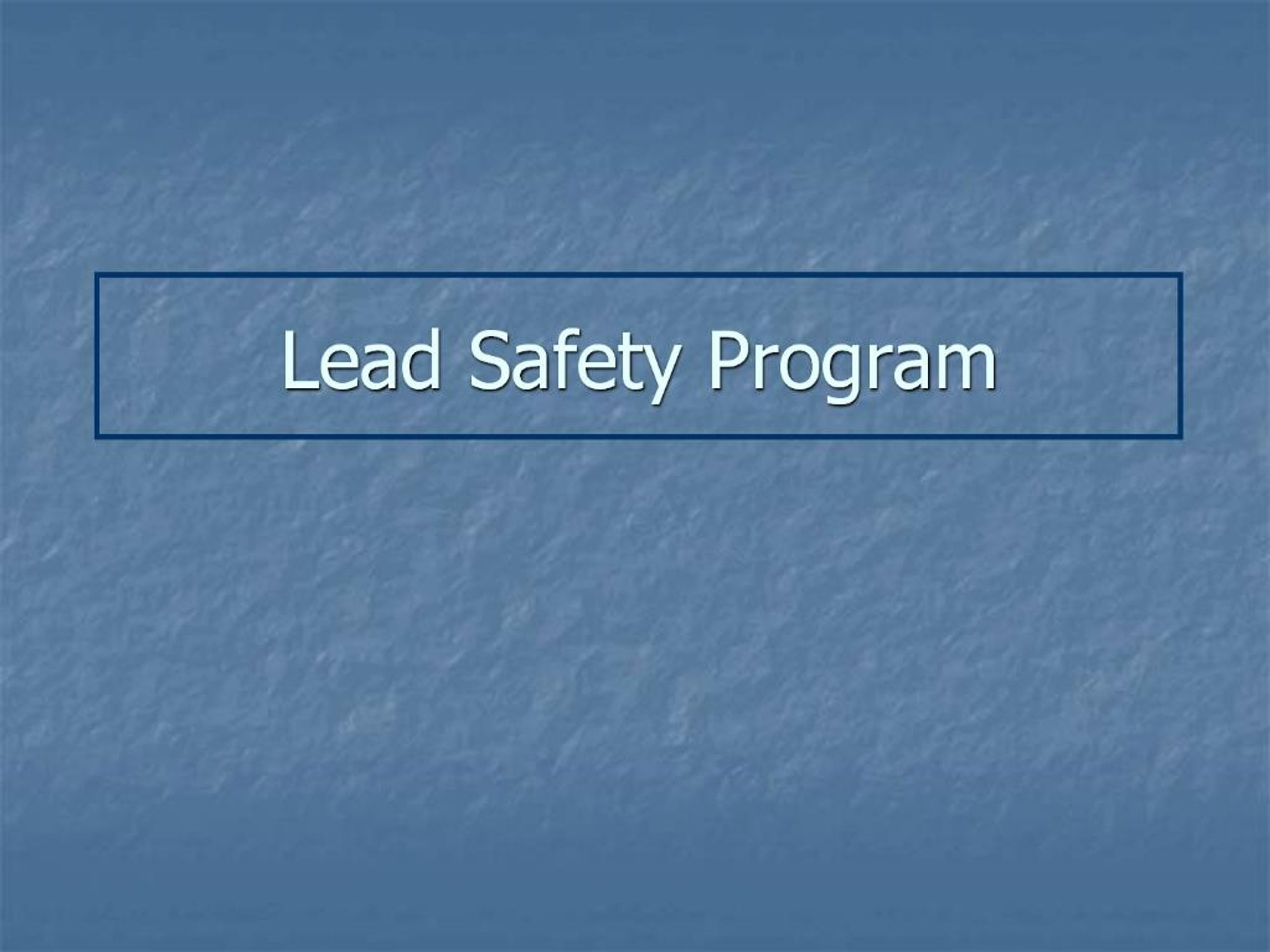PPT - Lead Safety Program PowerPoint Presentation, free download - ID ...