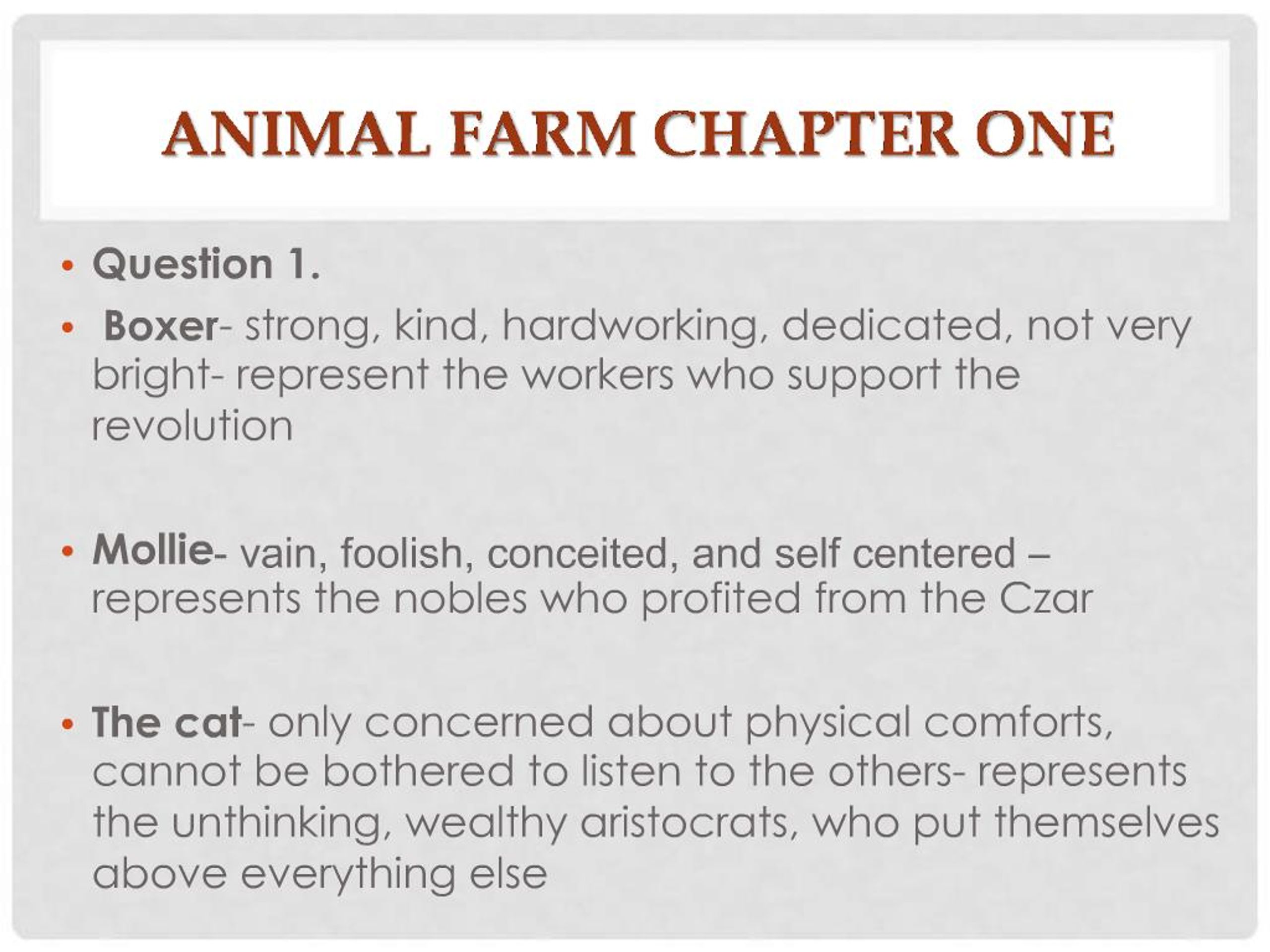 PPT - Animal Farm Chapter One PowerPoint Presentation, free download ...