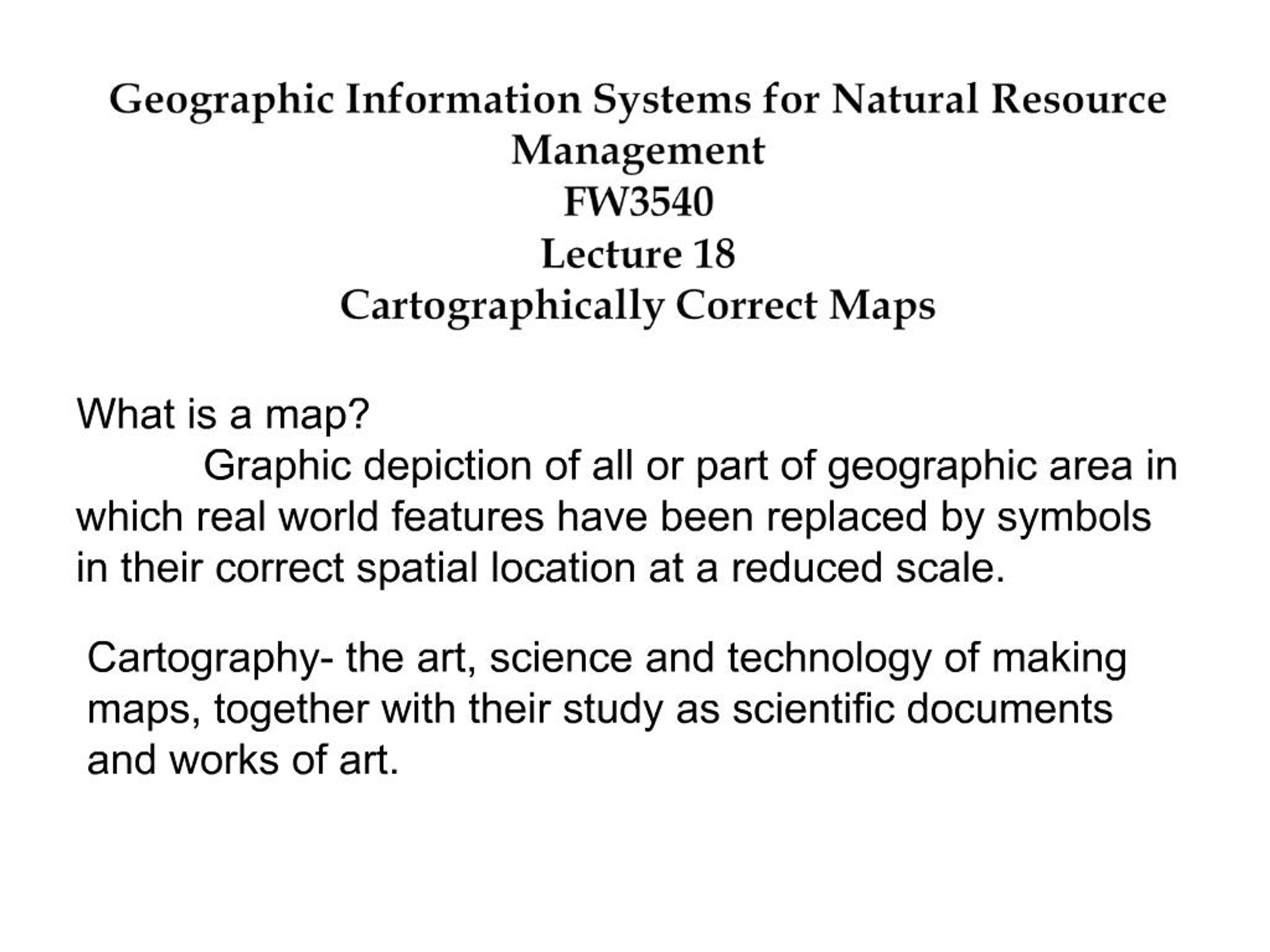 PPT - Geographic Information Systems for Natural Resource Management ...