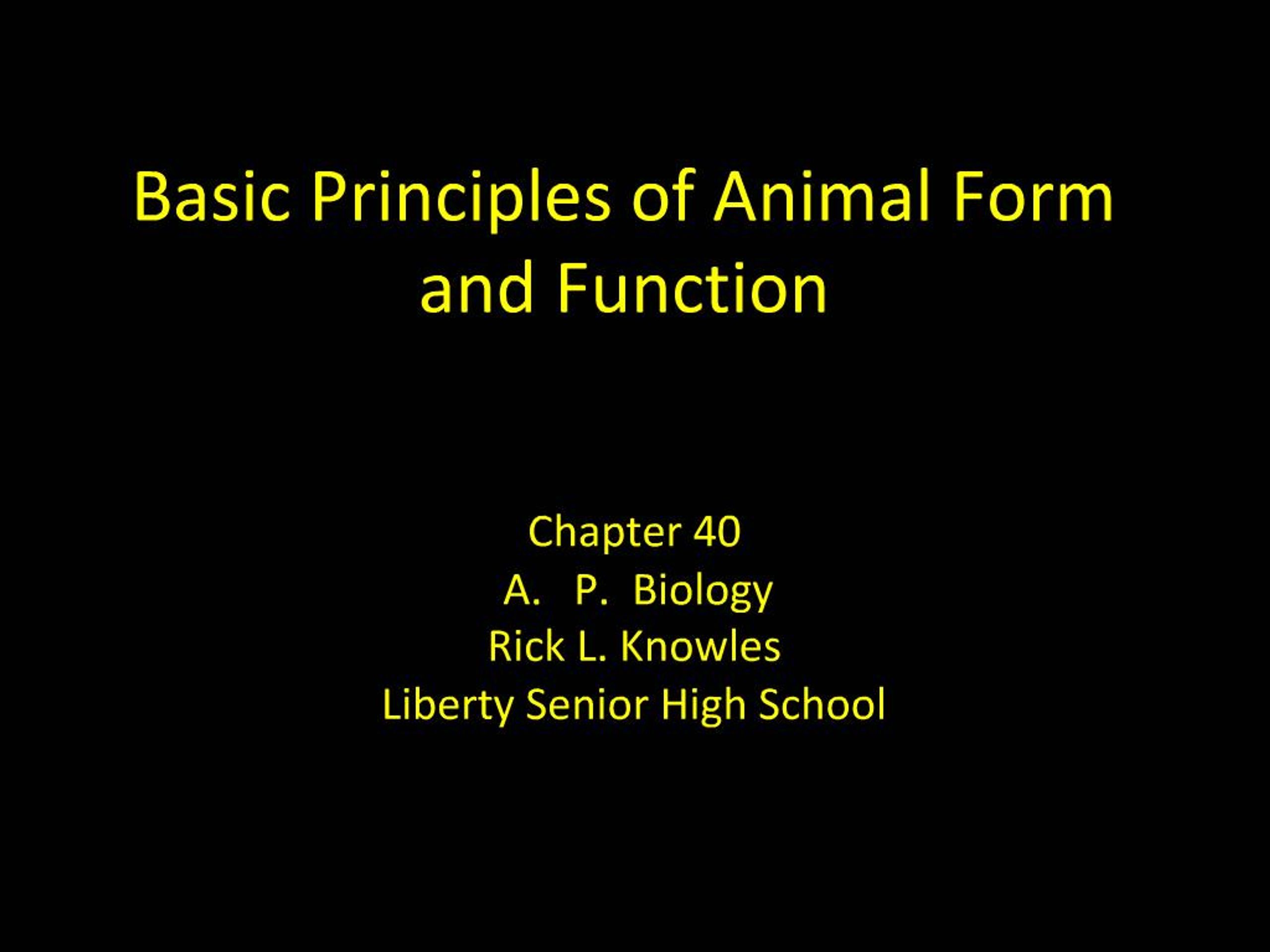 PPT - Basic Principles of Animal Form and Function PowerPoint ...