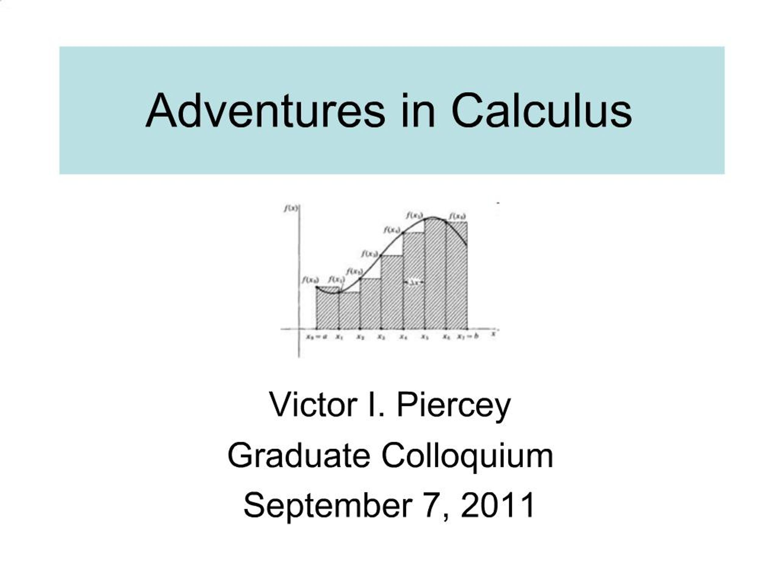 PPT - Adventures in Calculus PowerPoint Presentation, free download ...