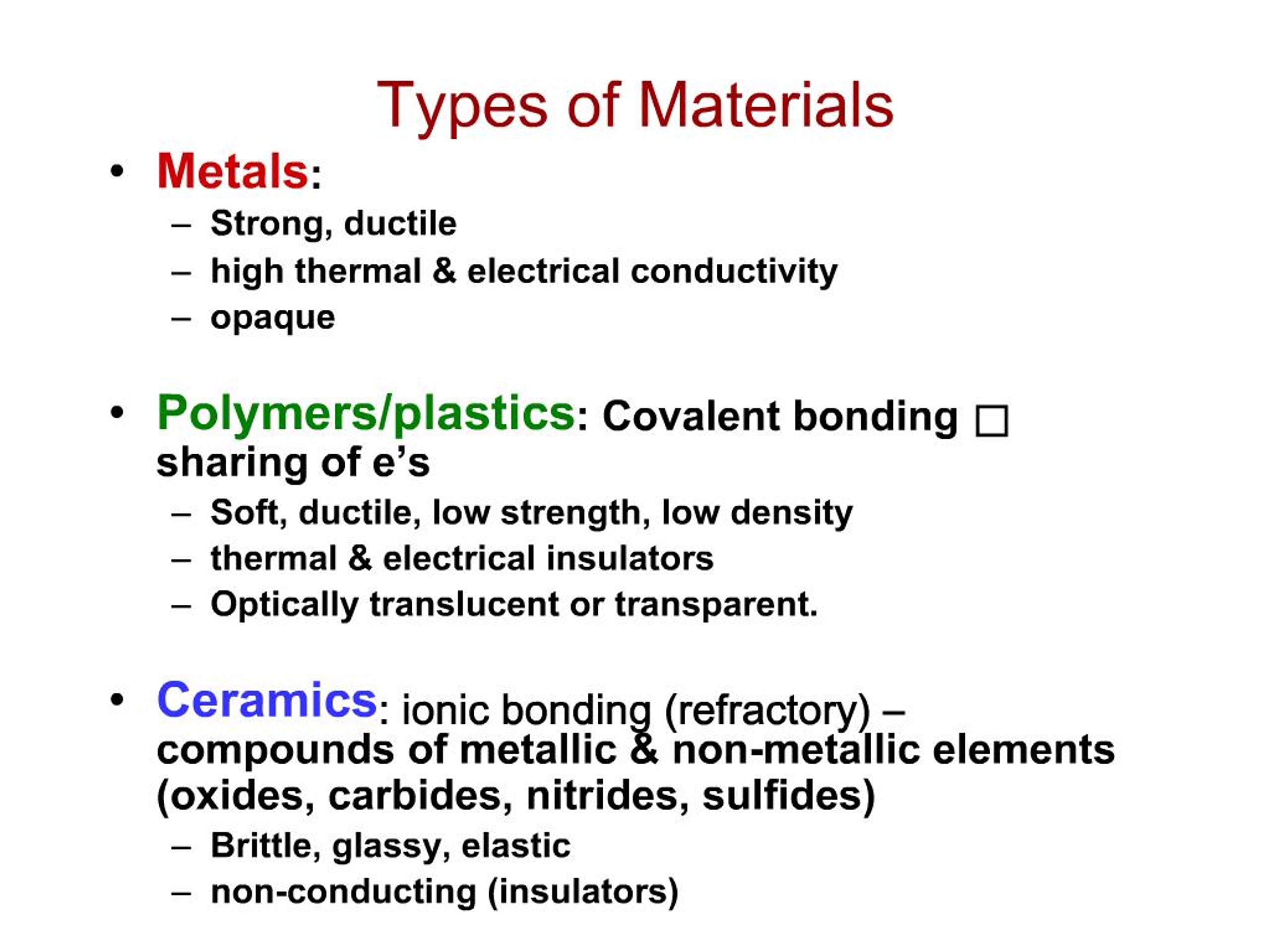 PPT - Types of Materials PowerPoint Presentation, free download - ID ...