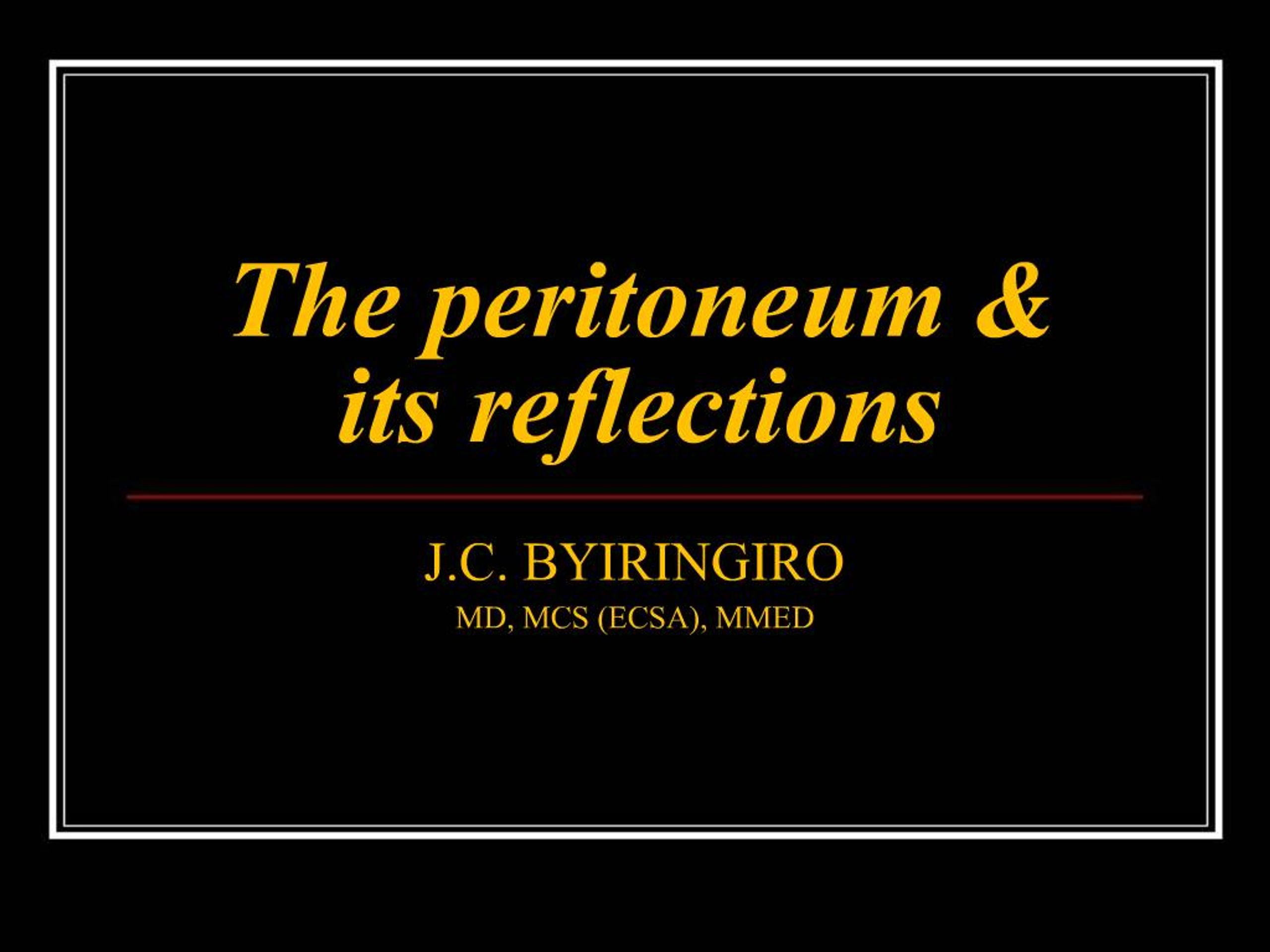 PPT - The Peritoneum: Reflections and Functions in the Human Body ...
