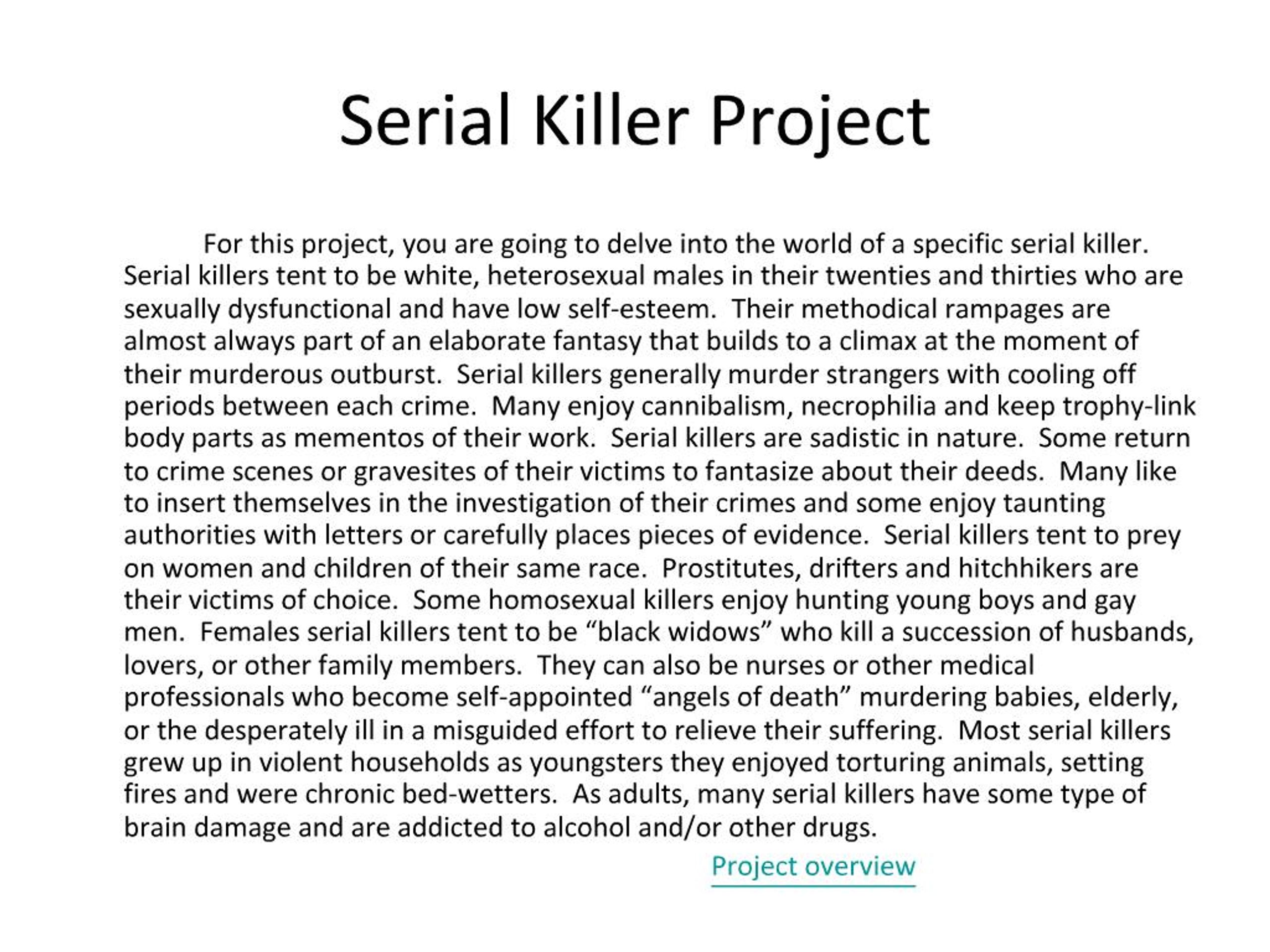 PPT - Serial Killer Project PowerPoint Presentation, free download - ID ...
