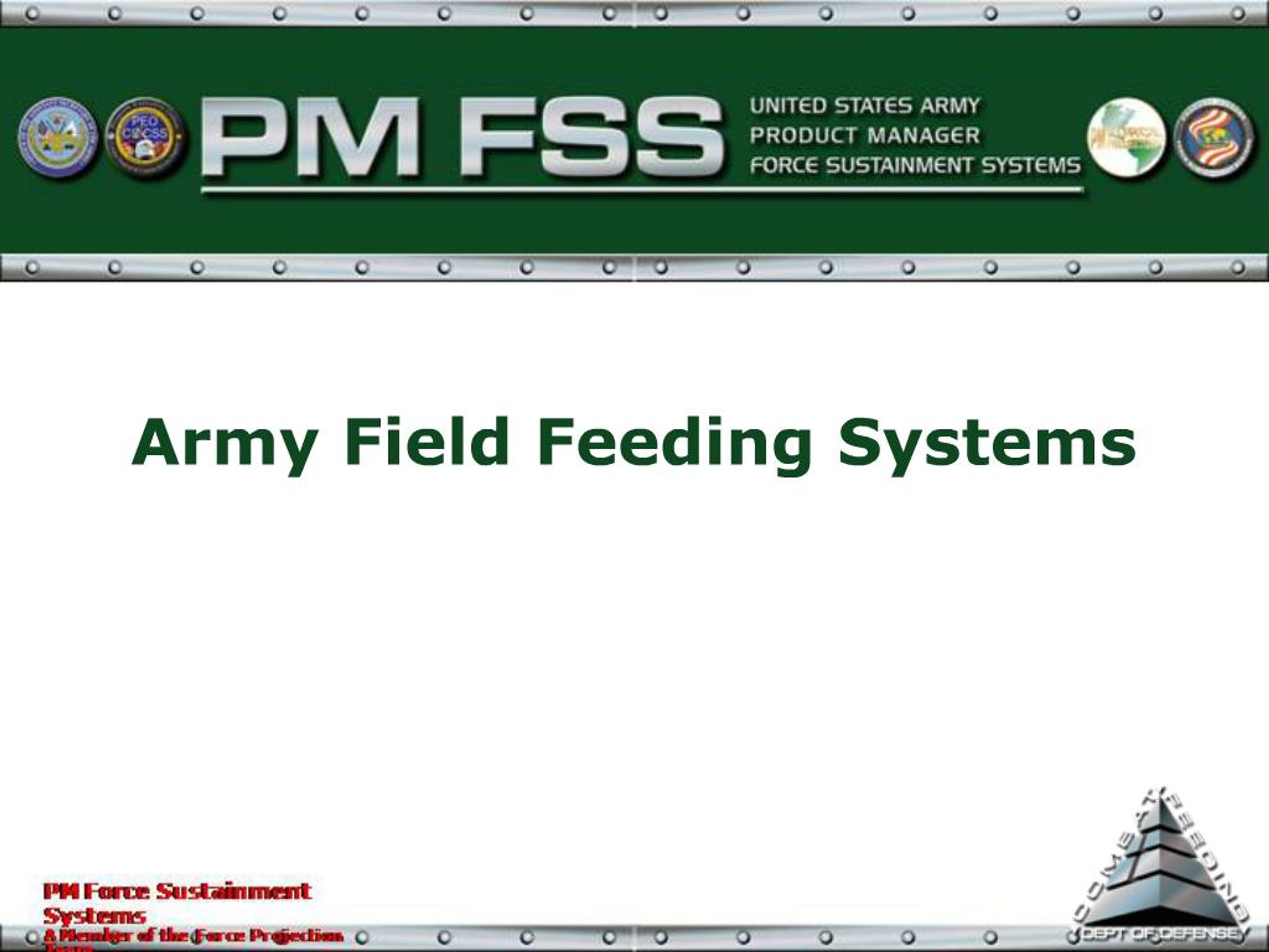 PPT - Army Field Feeding Systems PowerPoint Presentation, free download ...