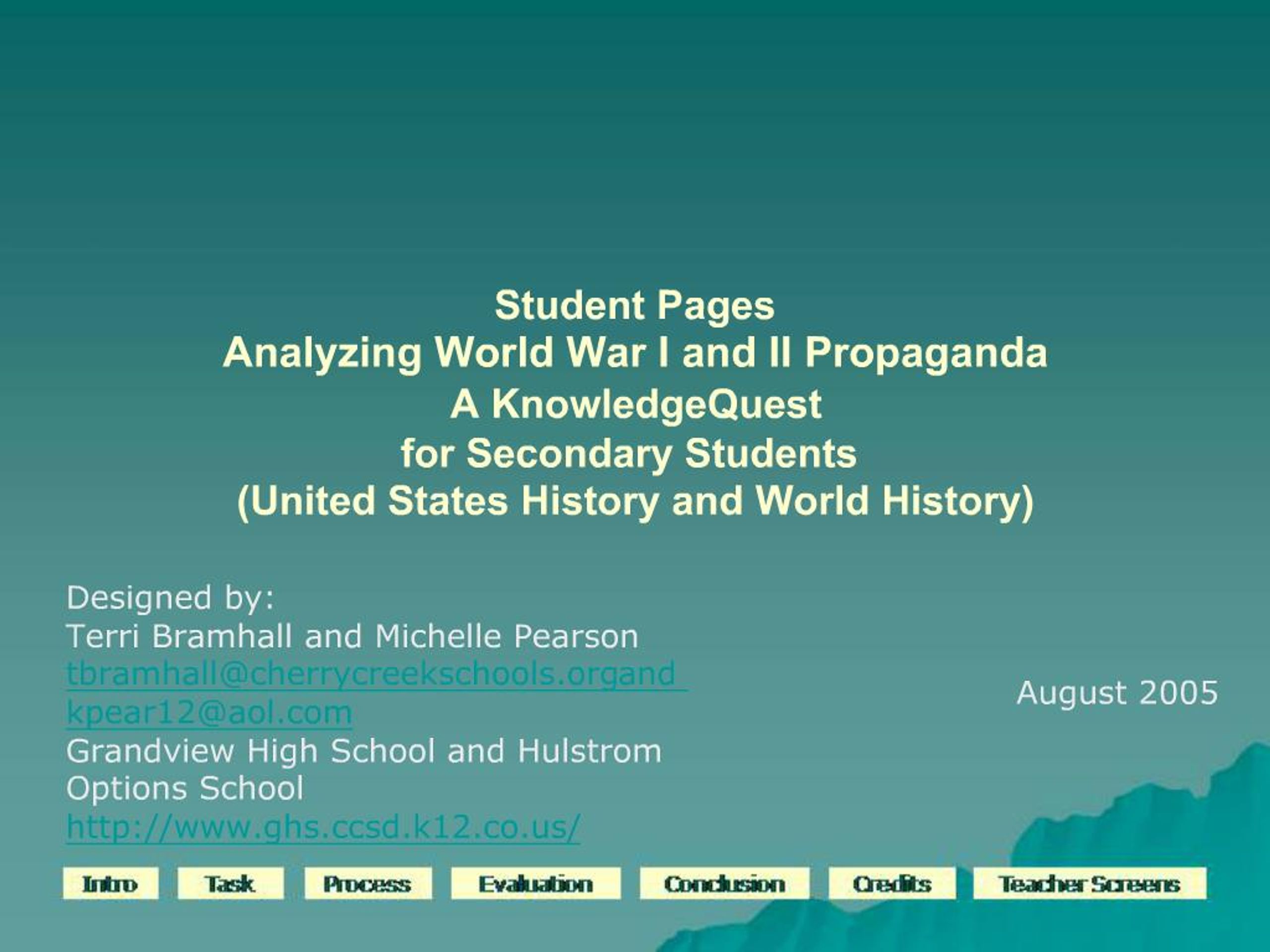 PPT - Analyzing World War I and II Propaganda: A KnowledgeQuest for ...