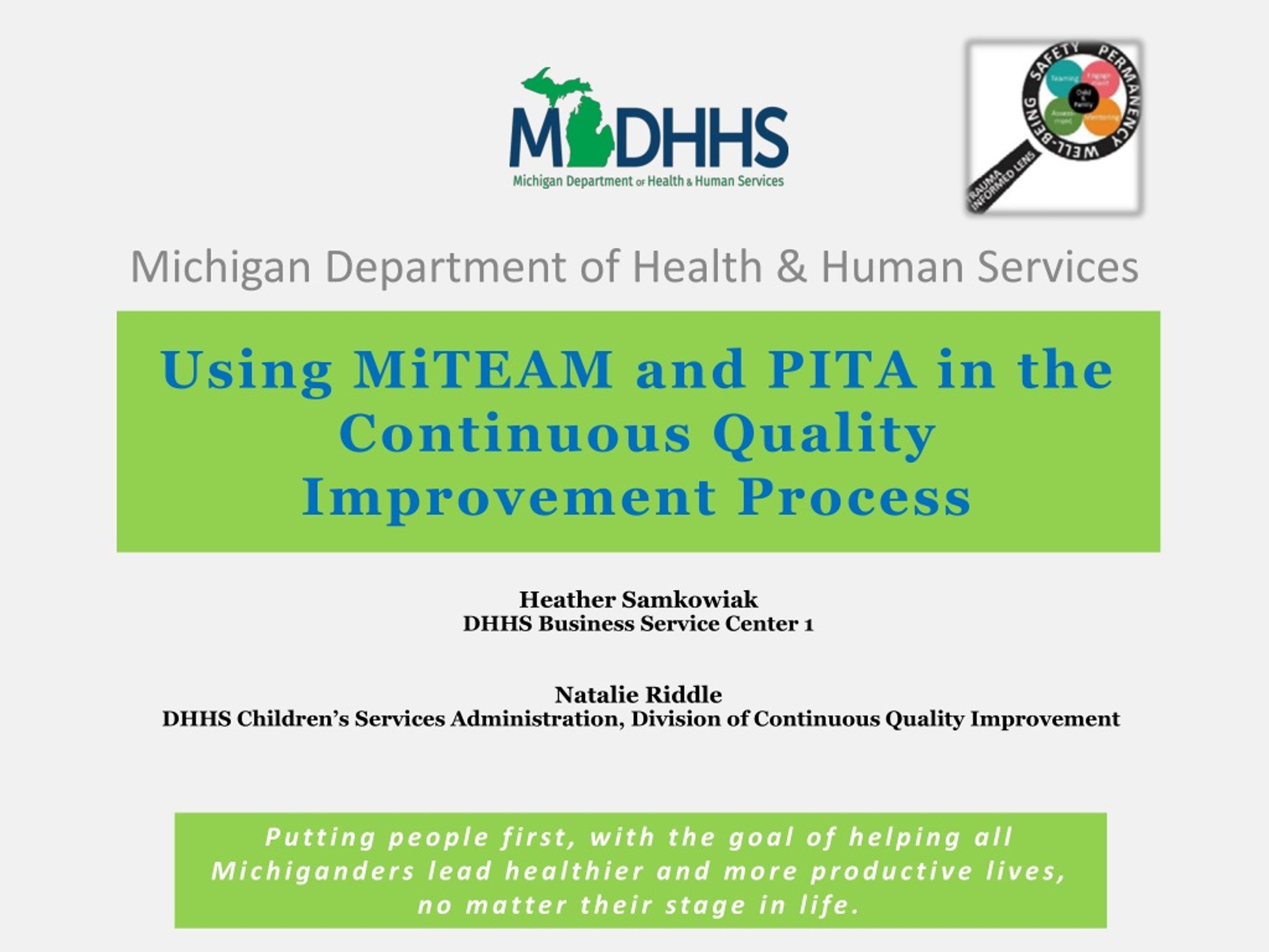 PPT - Using MiTEAM and PITA in the Continuous Quality Improvement ...