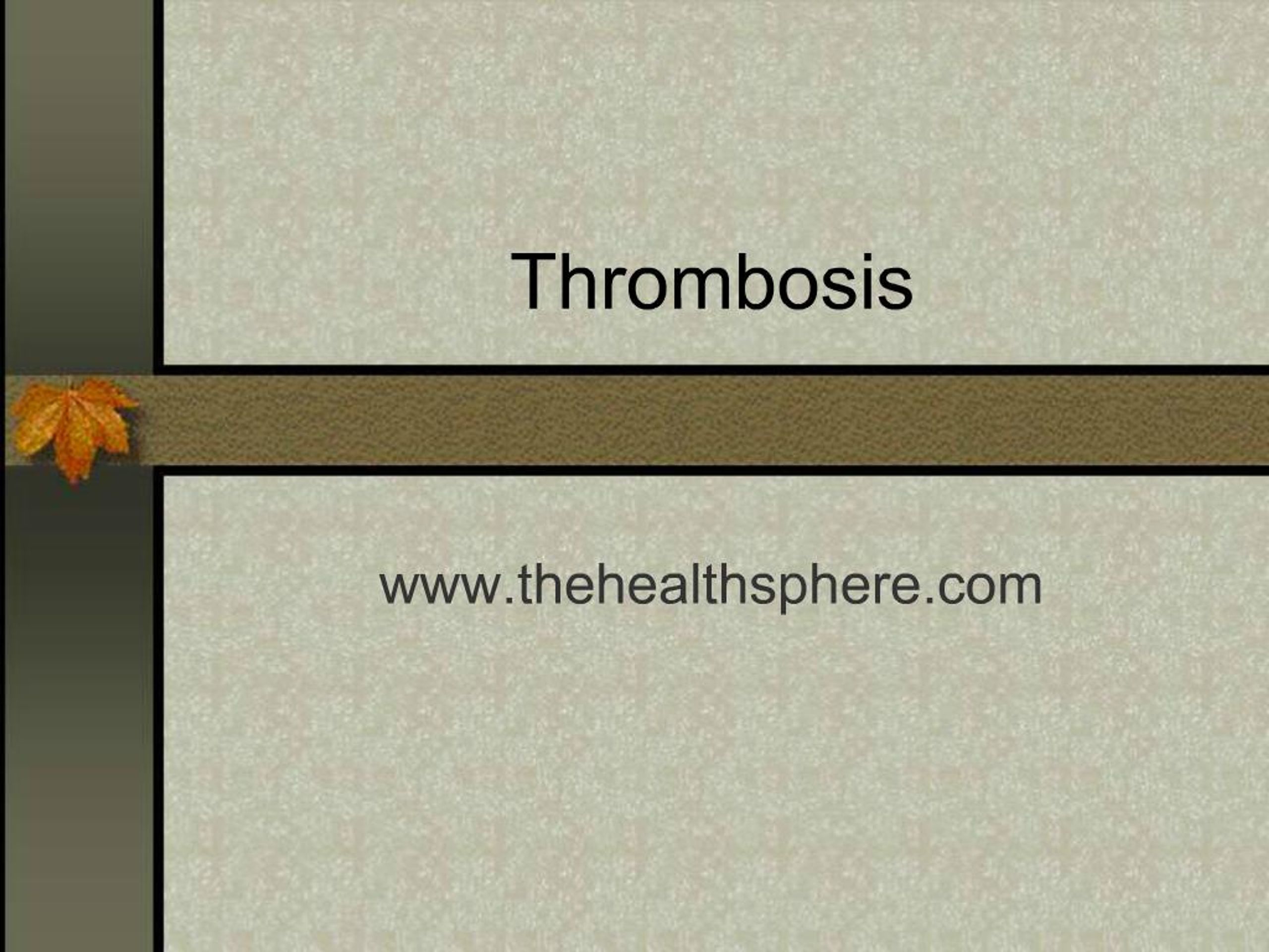 PPT - Understanding Thrombosis: Causes and Risks Explained PowerPoint ...