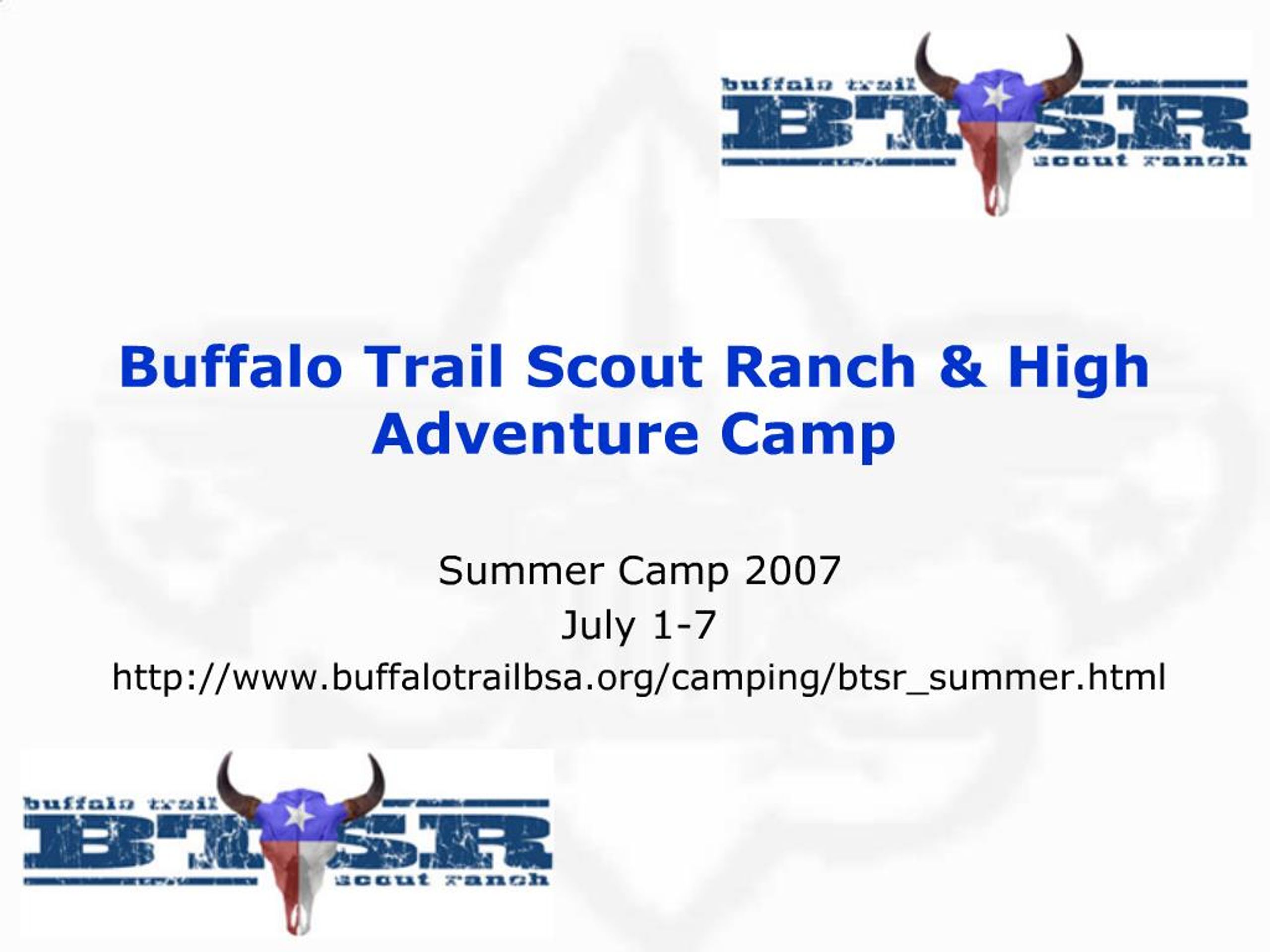 PPT - Buffalo Trail Scout Ranch High Adventure Camp PowerPoint ...