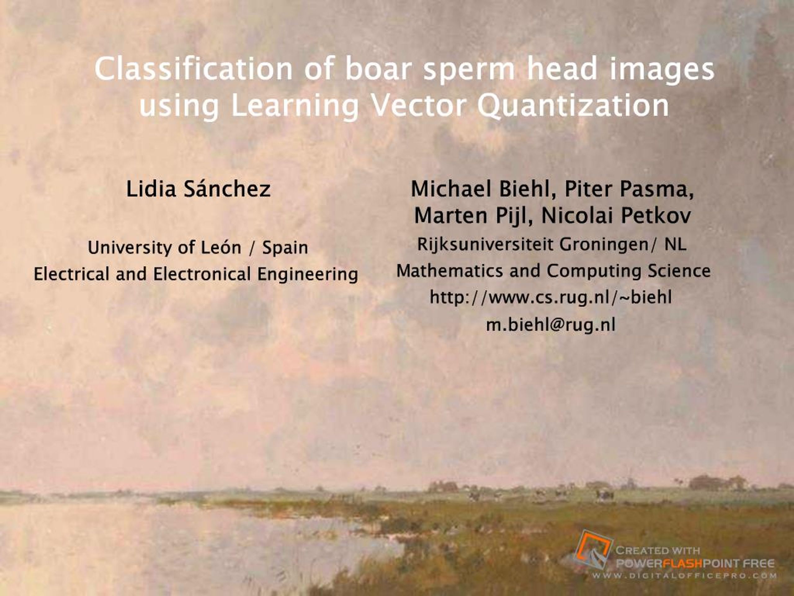 PPT - Classification of boar sperm head imagesusing Learning Vector Quantization PowerPoint ...