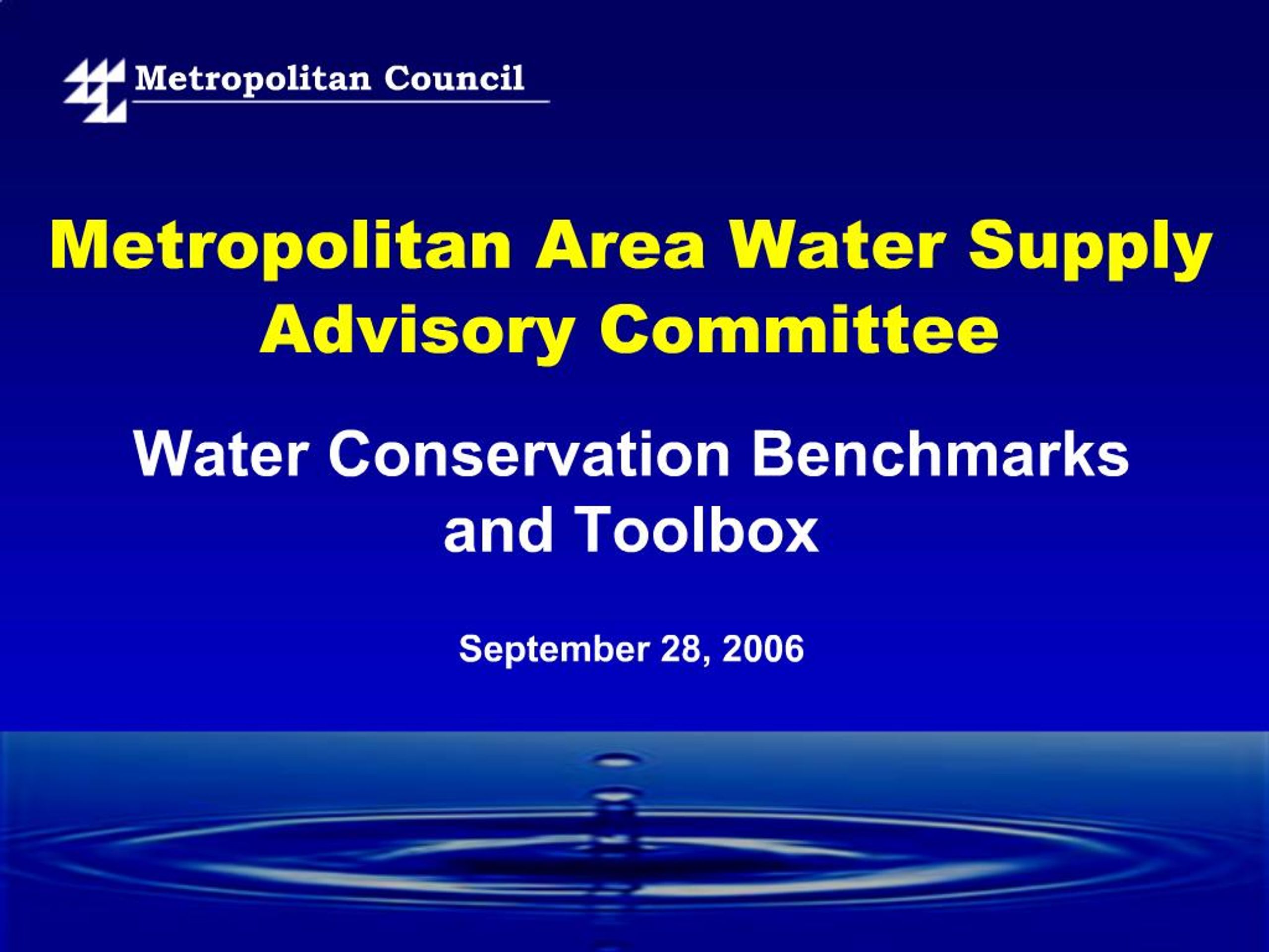 PPT - Water Conservation Benchmarks and Toolbox PowerPoint Presentation ...