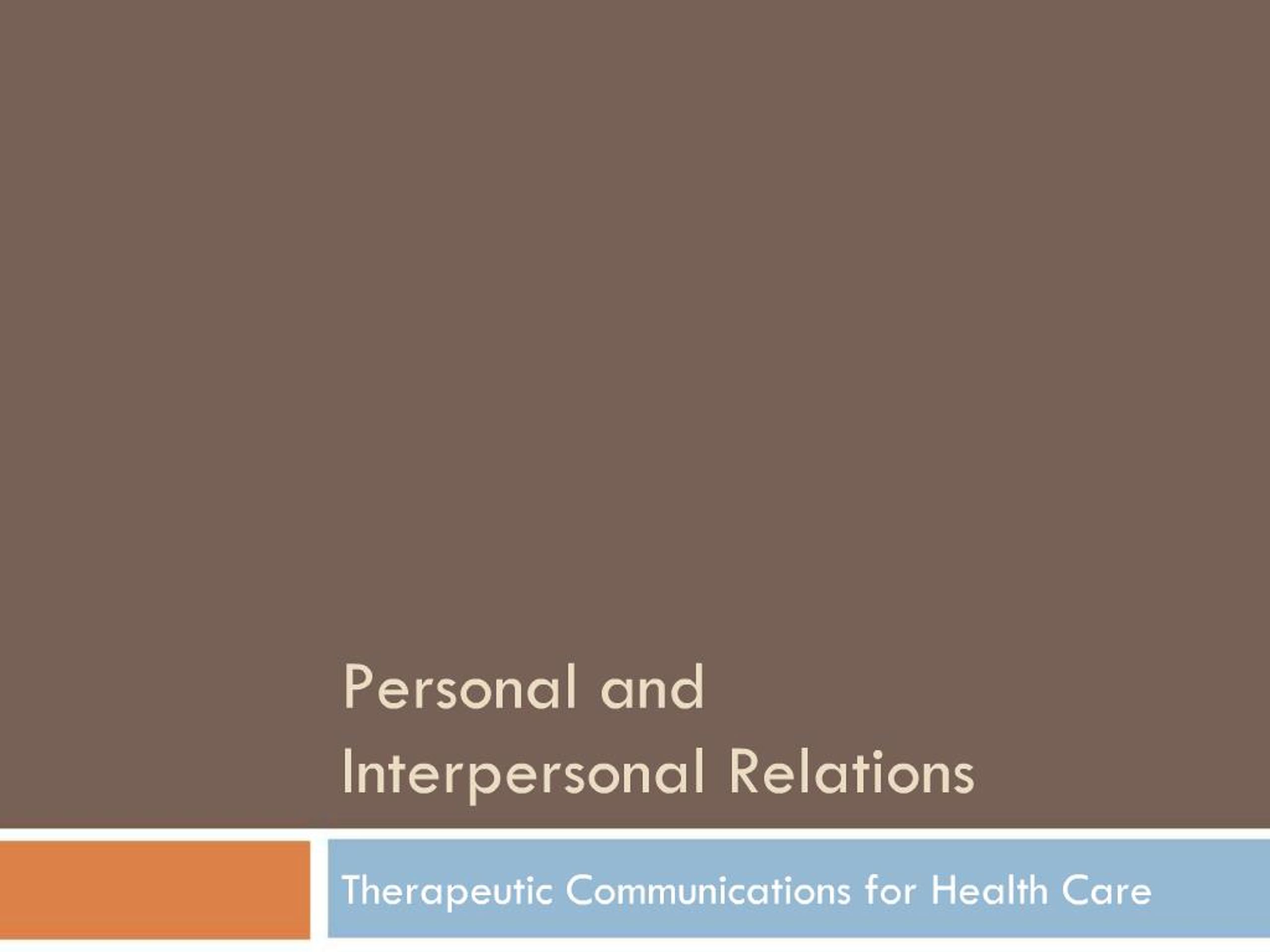 PPT - Personal and Interpersonal Relations PowerPoint Presentation ...