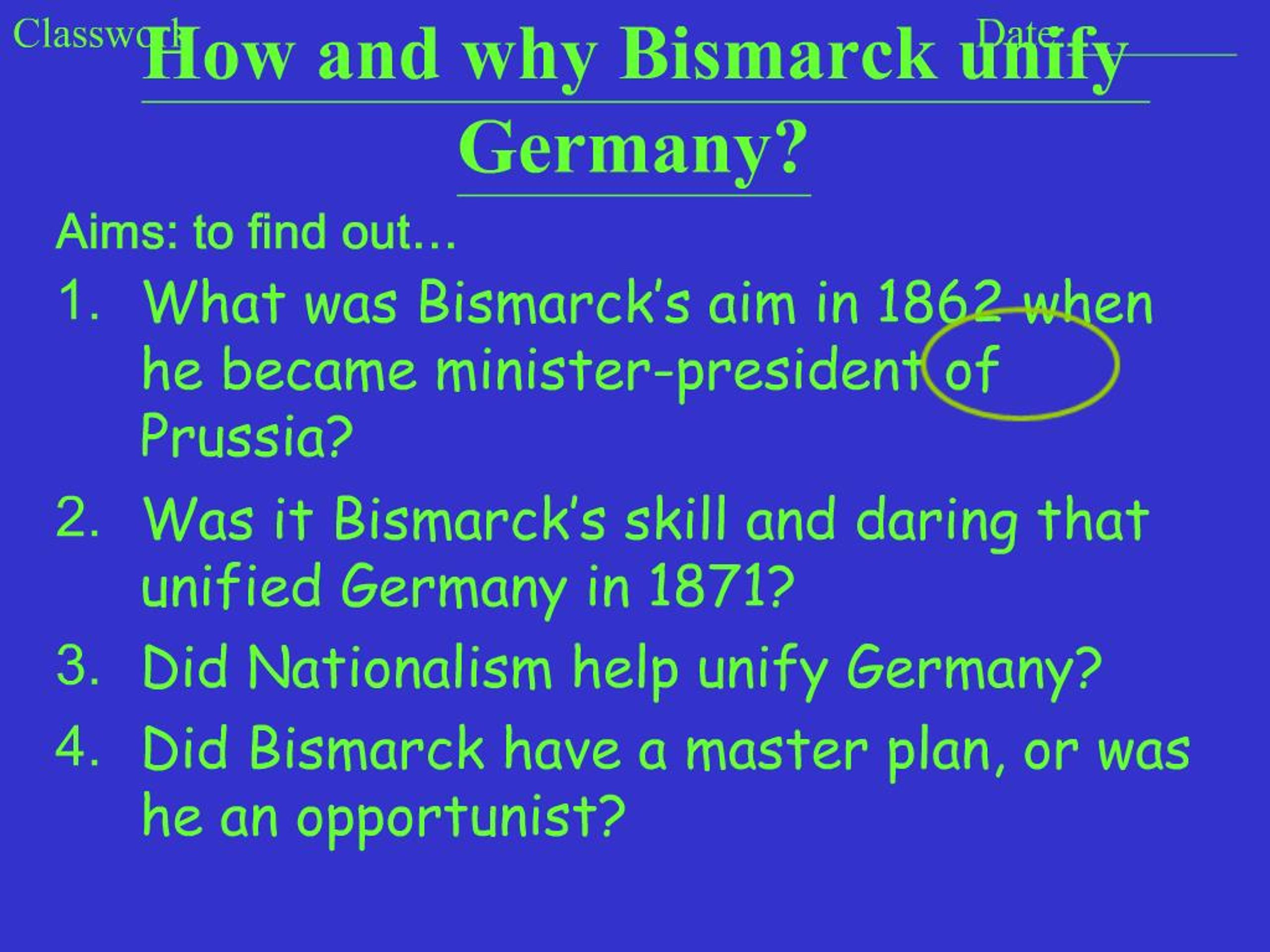 PPT - How and why Bismarck unify Germany PowerPoint Presentation, free ...