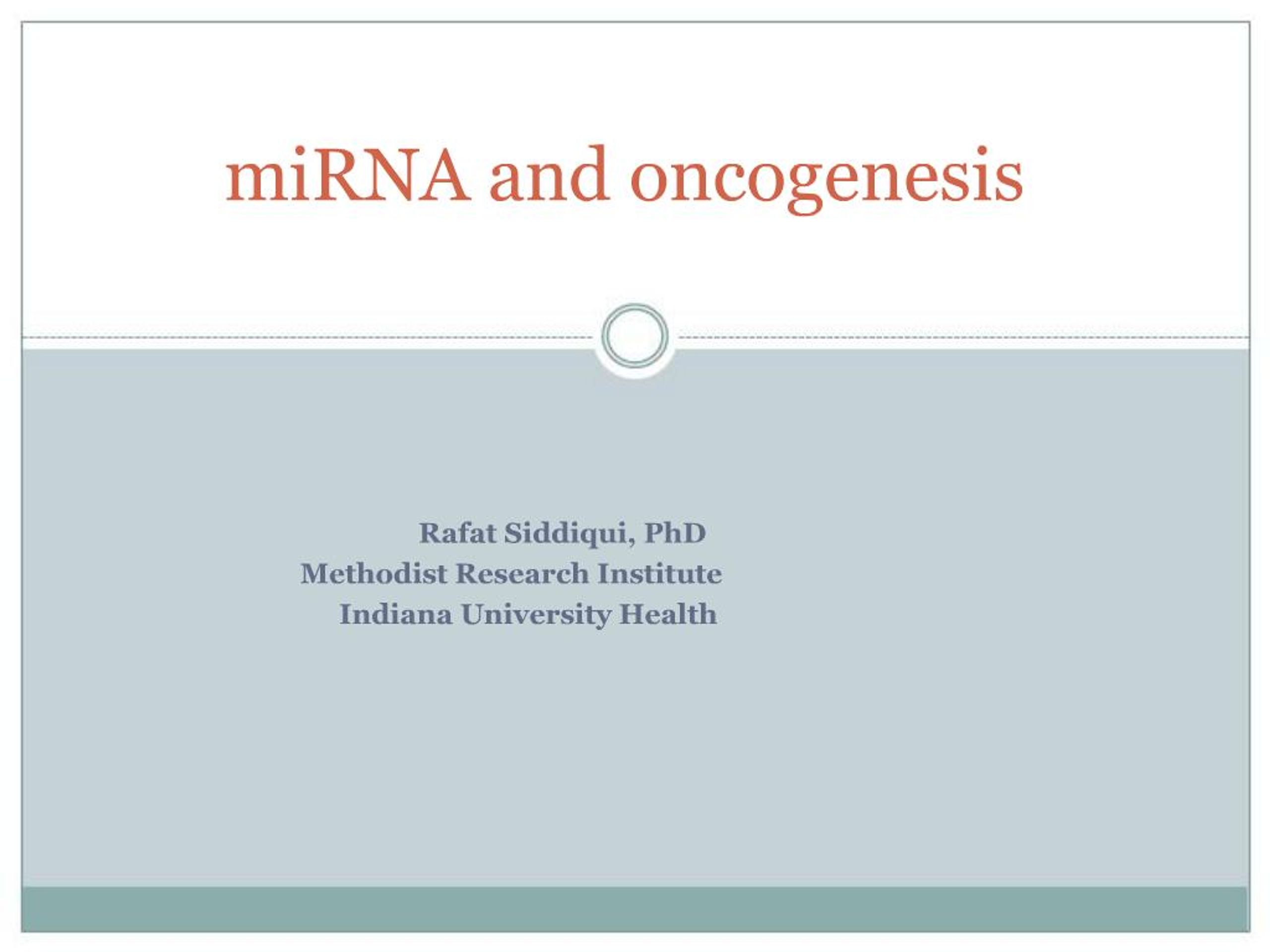 PPT - MiRNA and oncogenesis PowerPoint Presentation, free download - ID ...