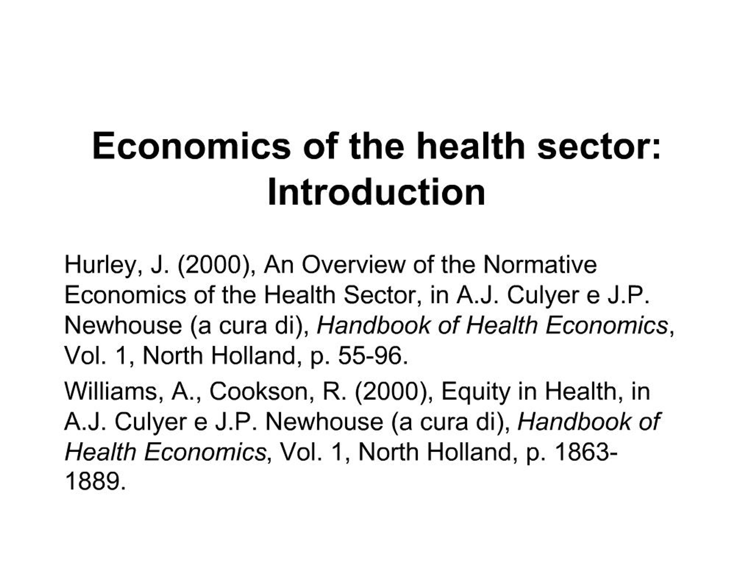 PPT - Economics of the health sector: Introduction PowerPoint ...