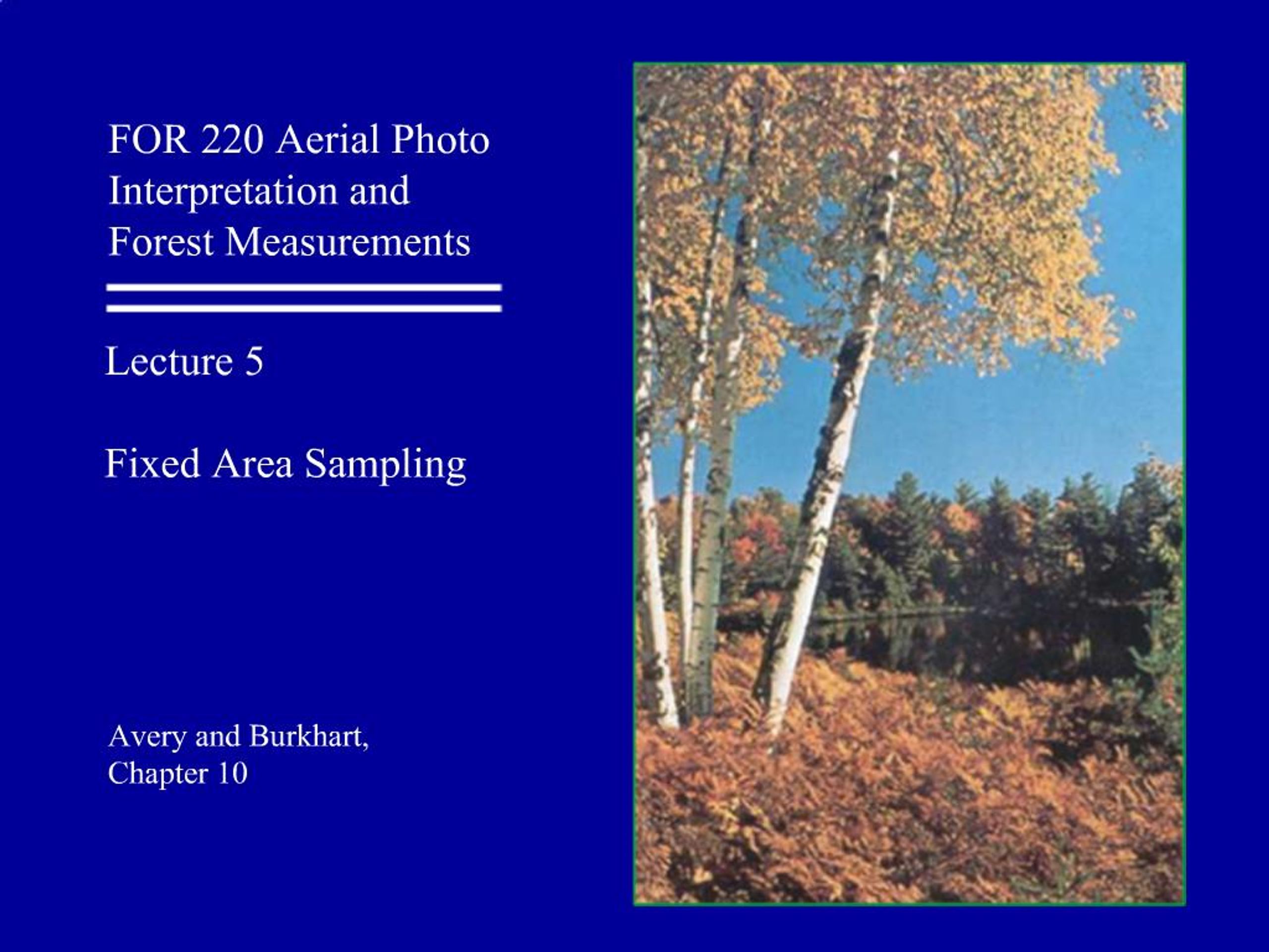 PPT - FOR 220 Aerial Photo Interpretation and Forest Measurements ...