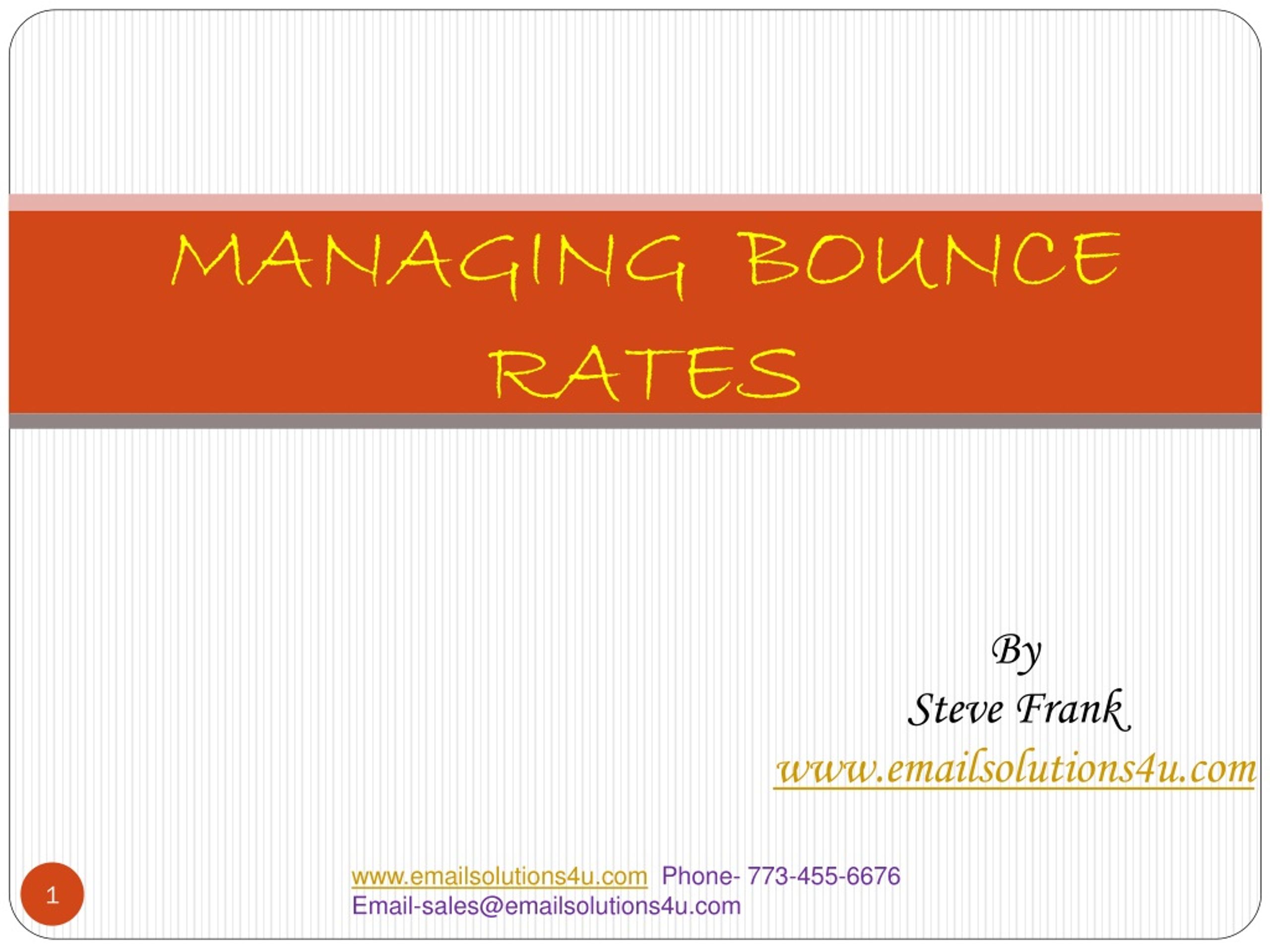 PPT - MANAGING BOUNCE RATES PowerPoint Presentation, free download - ID ...